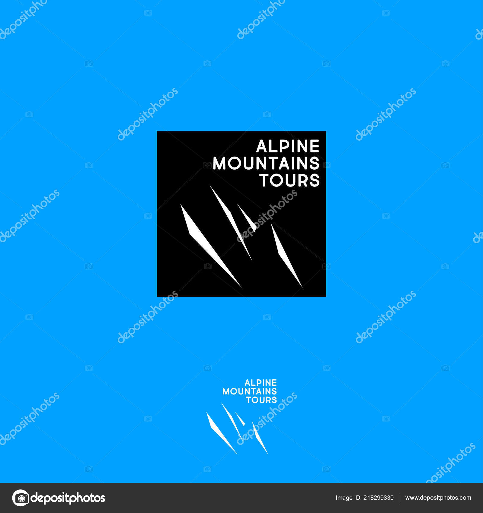 Alpine Mountains Tours Logo Mountain Travel Agency Emblem Lighting ...