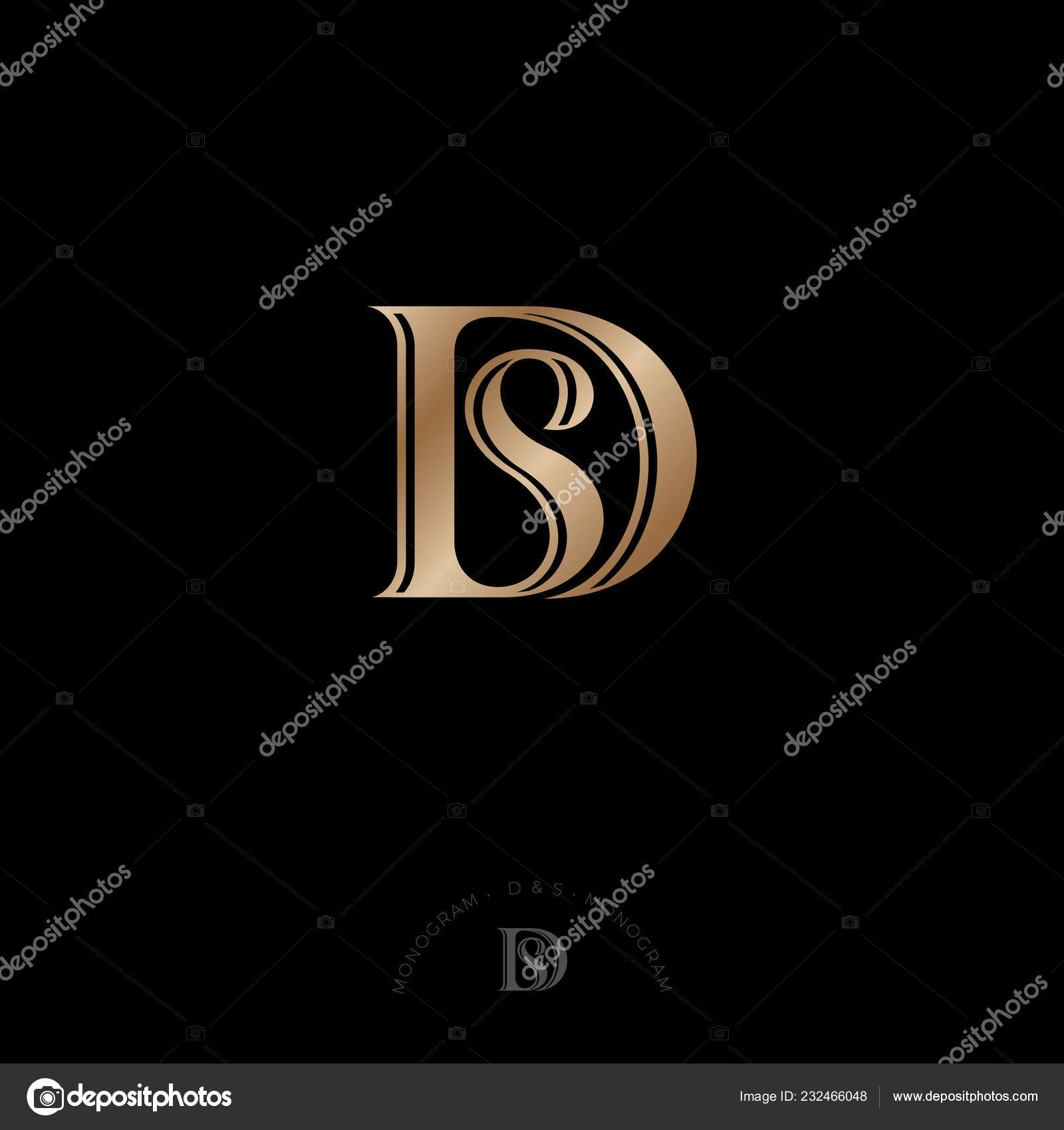 Letters Monogram Consist Gold Letters Web Icon Identity Stock Vector by ...