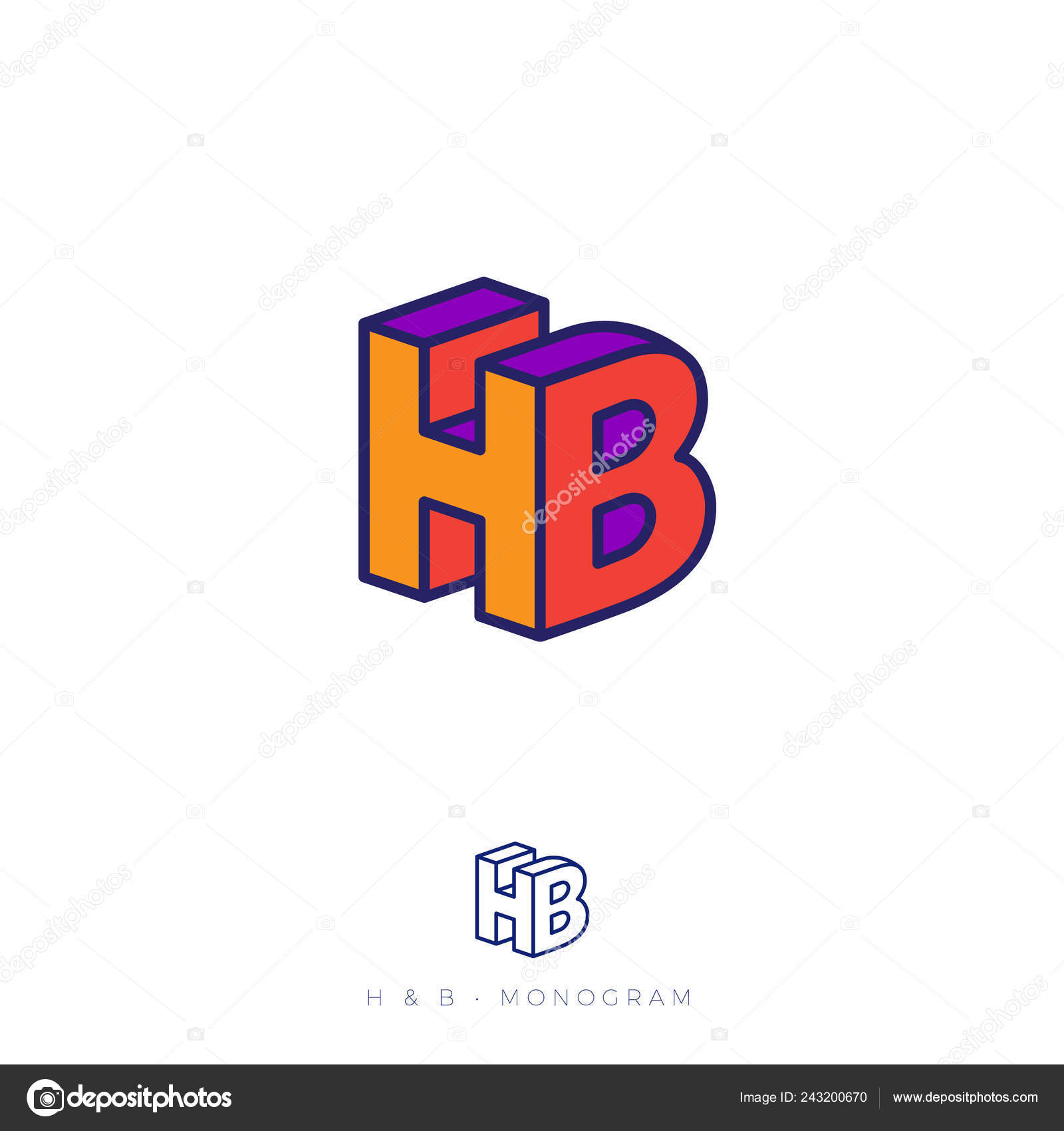 Logo Letters Block Multi Colored Emblem Stock Vector Image by ©Nataly ...