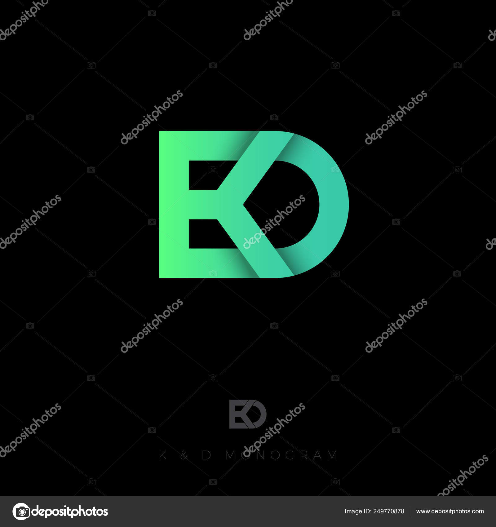 Monogram Crossed Letters Intertwined Letters Initials Stock Vector