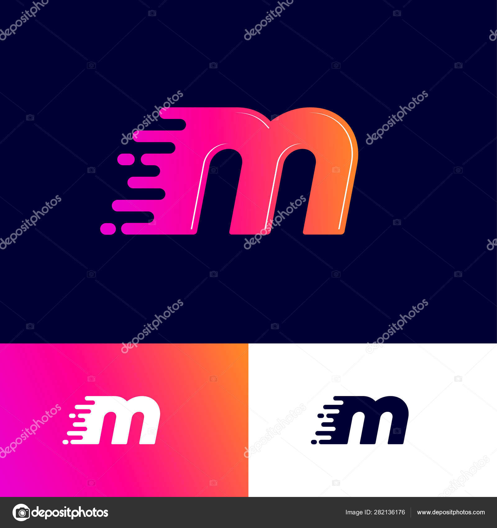 Movement Letter Speed Symbol Different Backgrounds Dynamic Logo ...