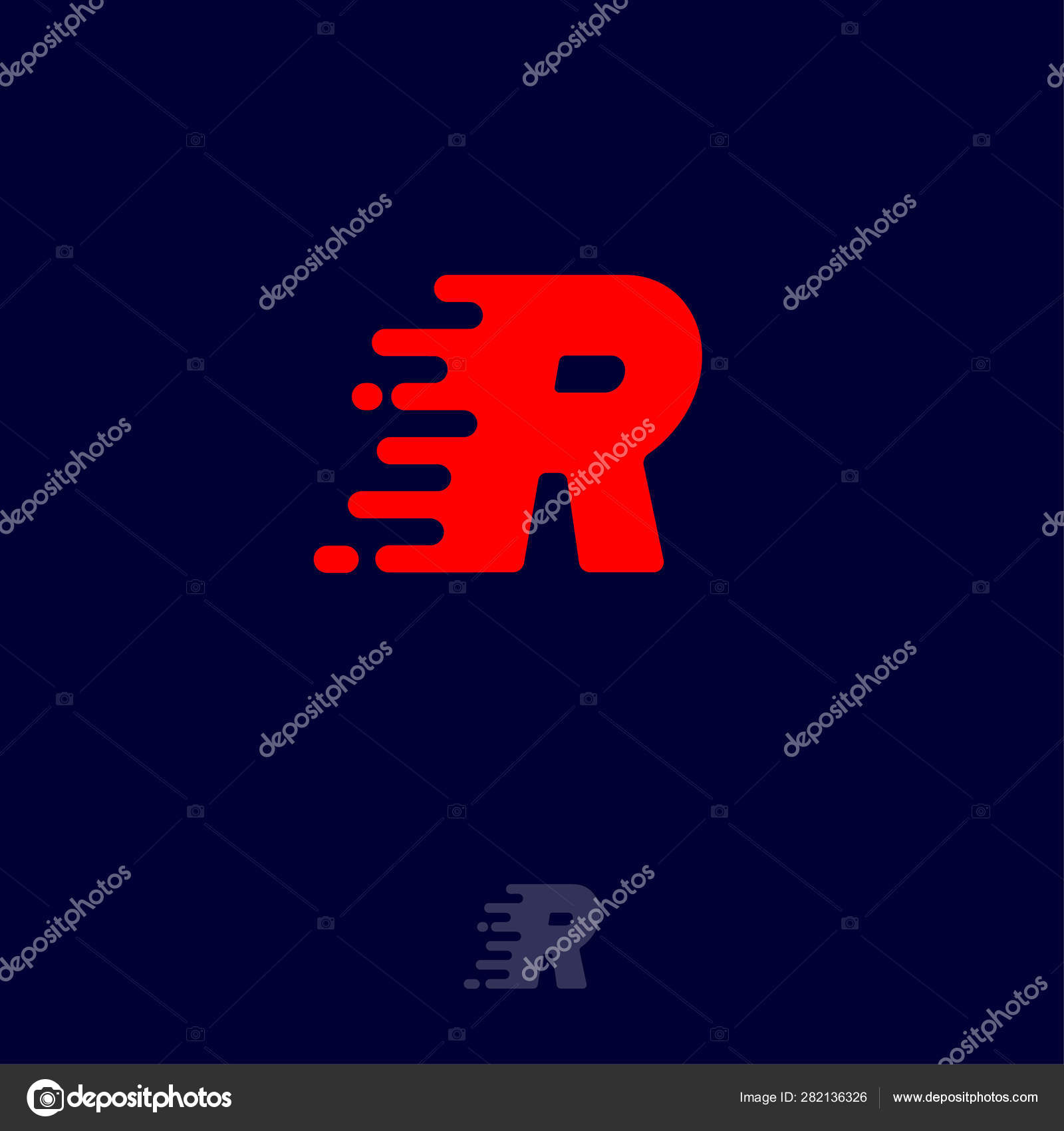 Red Letter Movement Isolated Dark Background Dynamic Logo Velocity ...