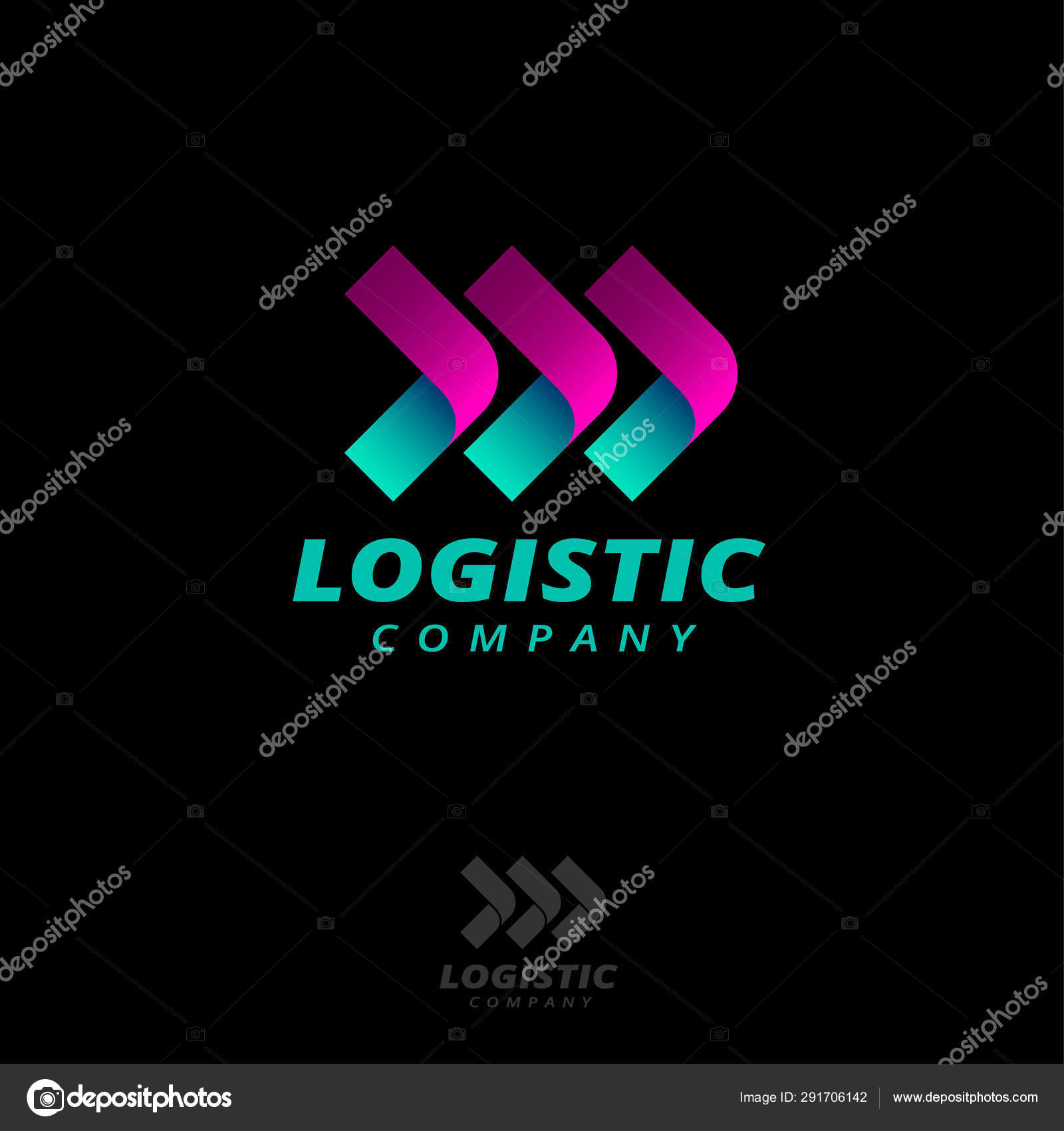 Three Arrows Logo Three Arrows Bended Ribbons Logistic Delivery Logo ...