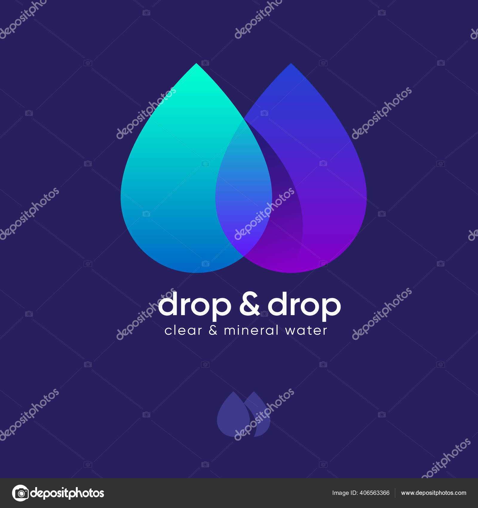 Drop Drop Logo Beautiful Two Drops Transparent Gradients Logo Clear ...