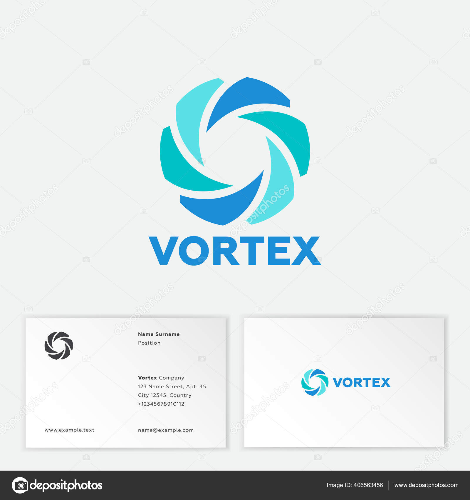 Vortex Flat Logo Blue Letter Emblem Monogram Dynamic Swirl Logo Stock ...