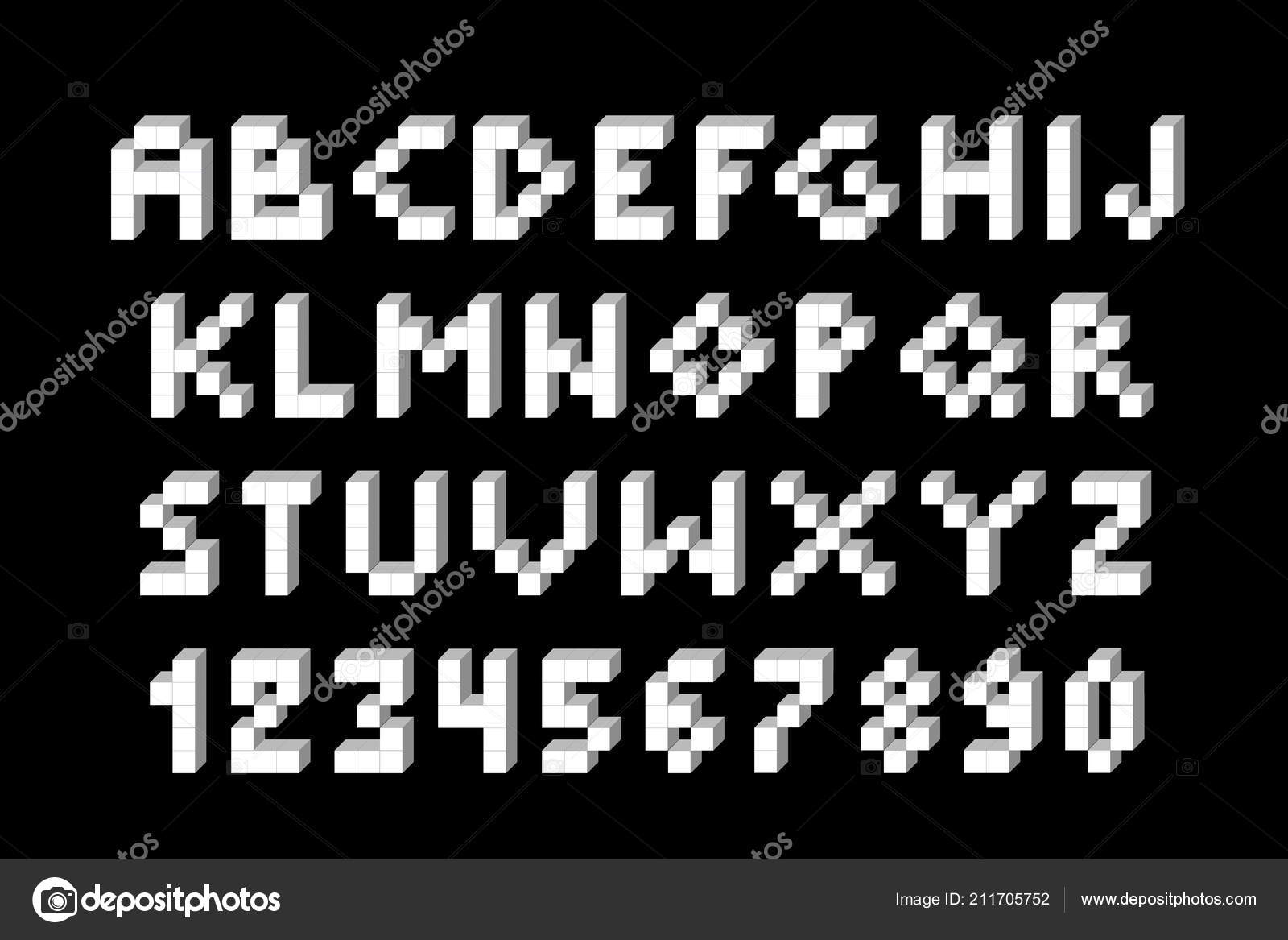 Pixel retro vídeo game fonte. Fonte do alfabeto retro de 80 s Vetor de ...