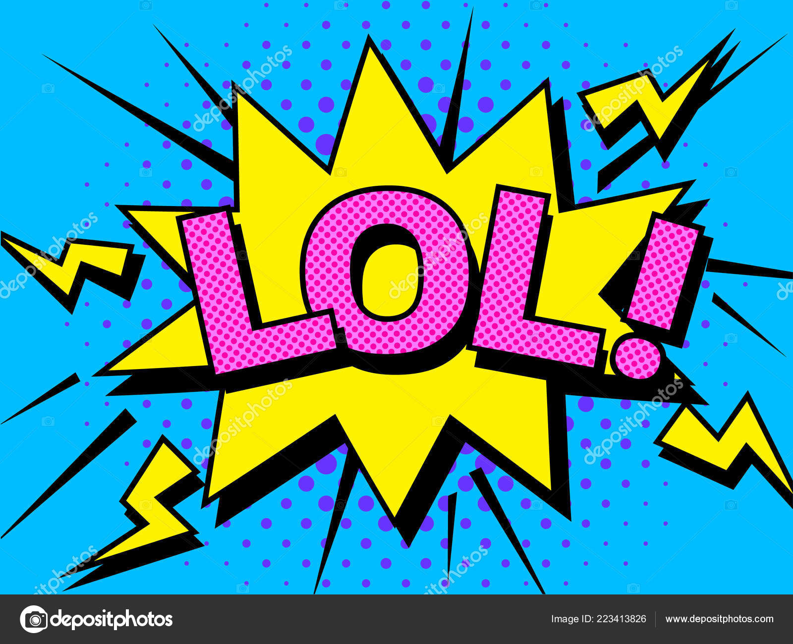 LOL Comic Vector cartoon illustration explosions. Comics Symbol Stock ...
