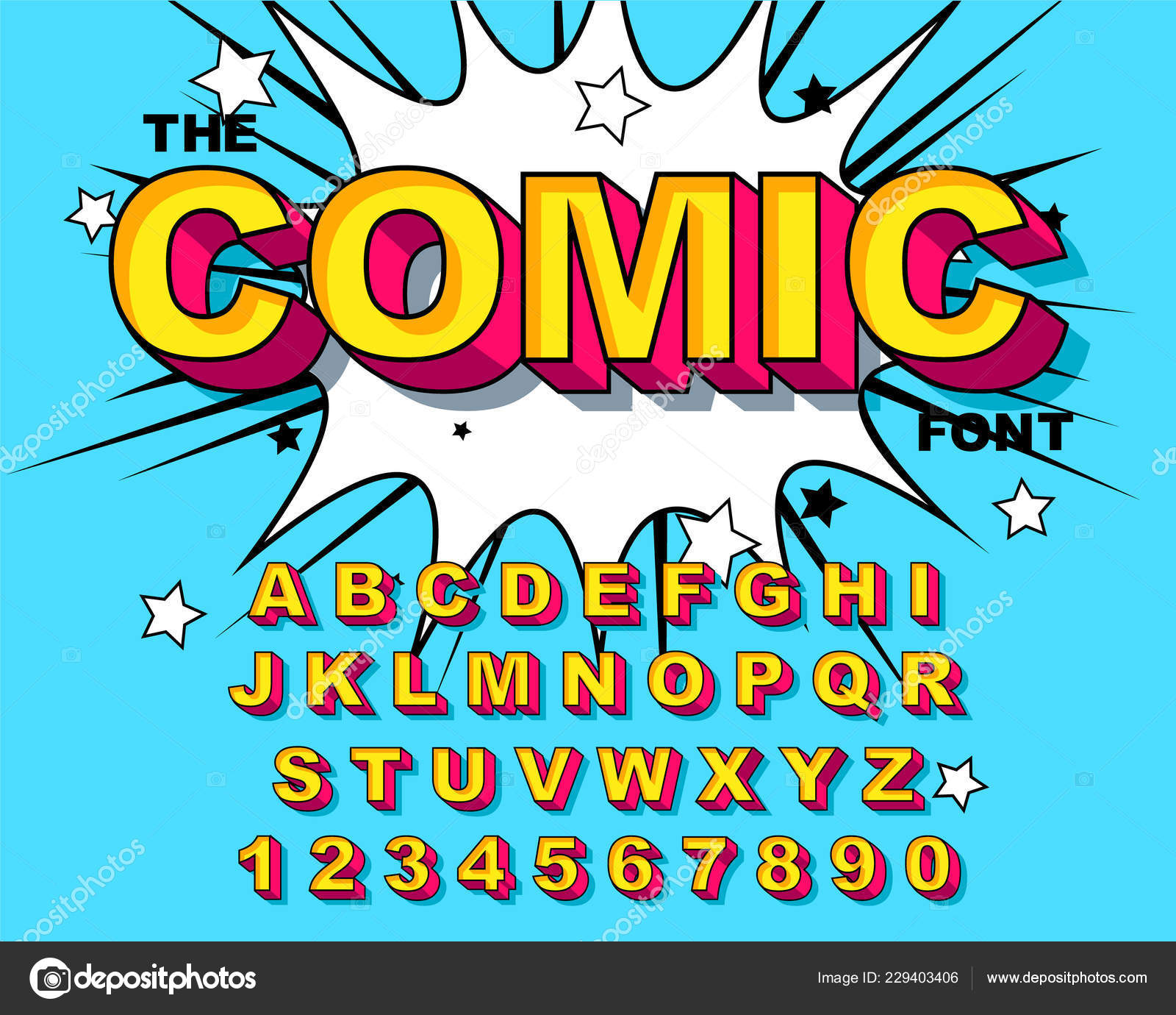 Alfabeto De Letra Graffiti Comic Dibujos Animados Vector