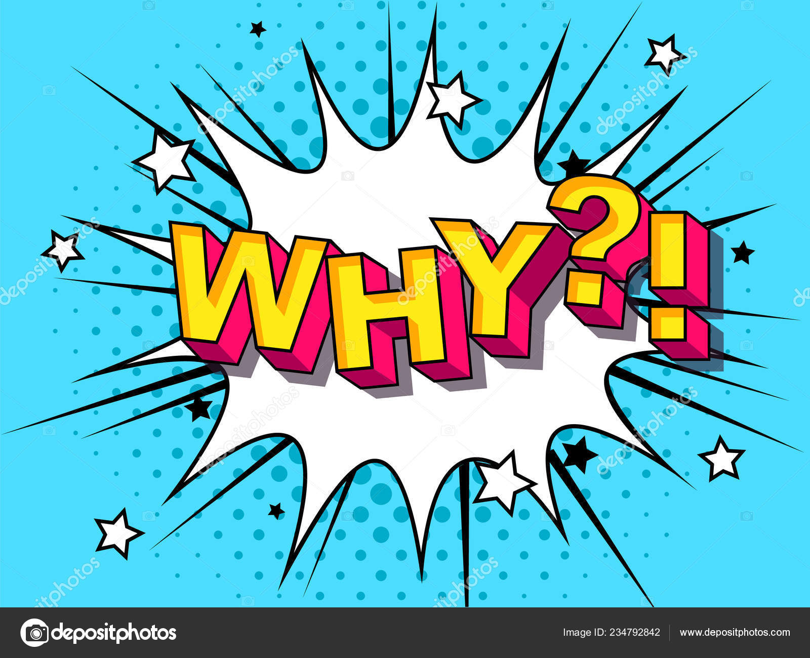 Why Comic Vector cartoon illustration explosions. Comics Boom Stock ...