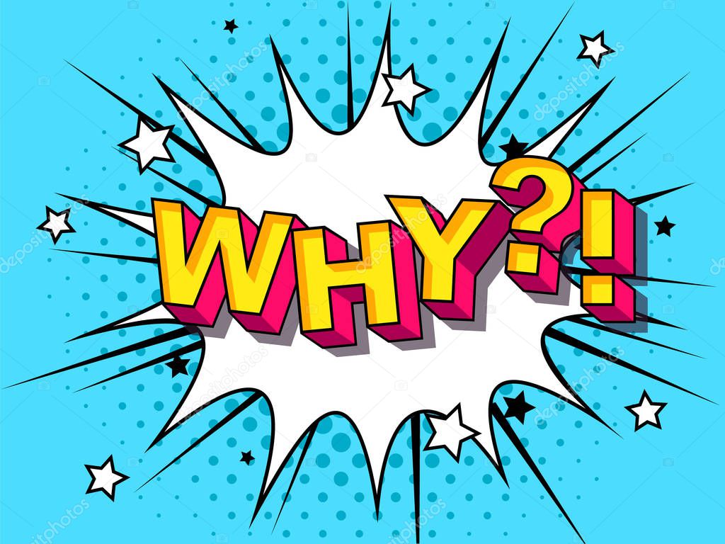 Por qué explosiones de ilustración de dibujos animados Vector cómico ...