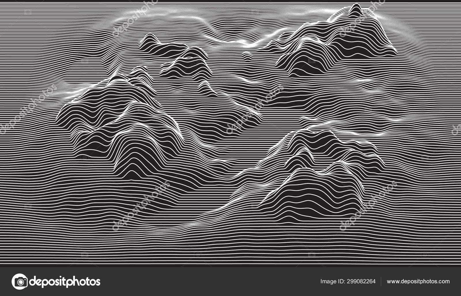 Vector signal amplitude in 3d space. Sound vibration Stock Vector Image ...