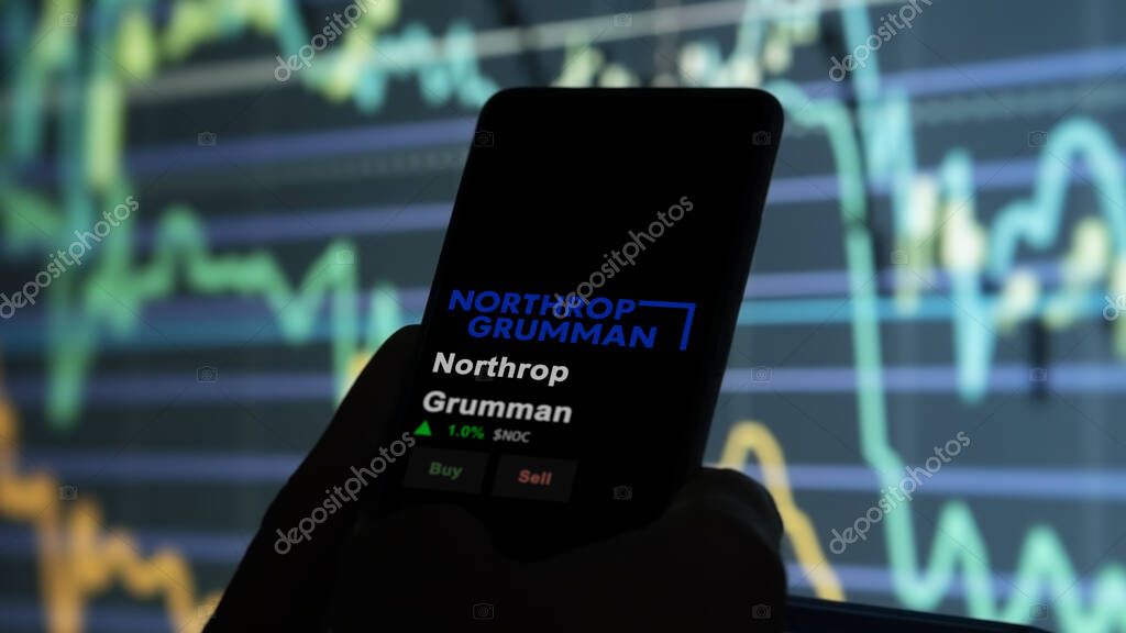 15 de enero de 2024. El logotipo de Northrop Grumman en la pantalla de un intercambio. Northrop ...