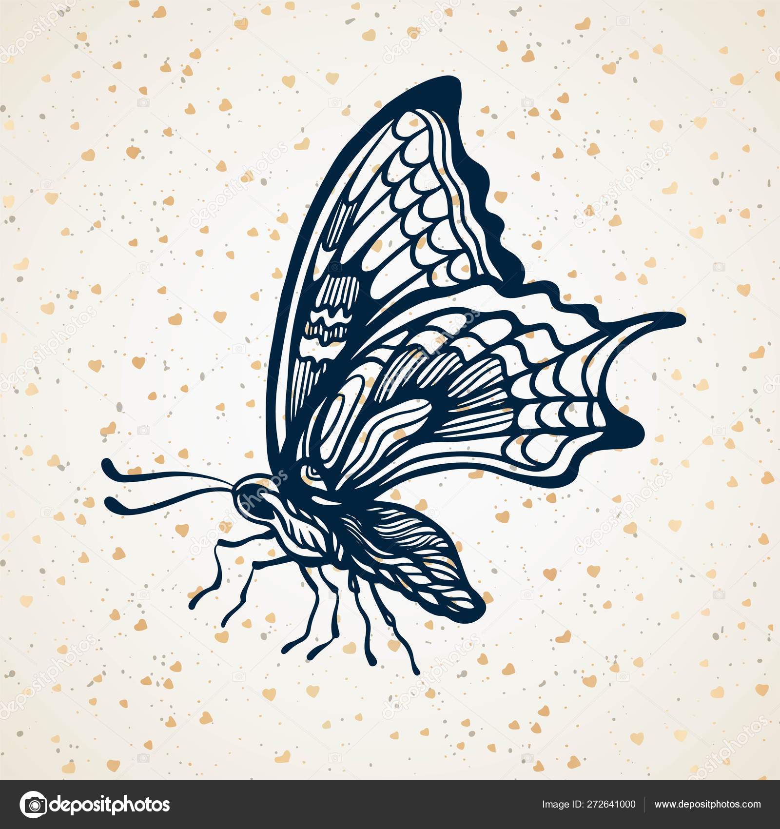 Monarch Butterfly Line Drawing