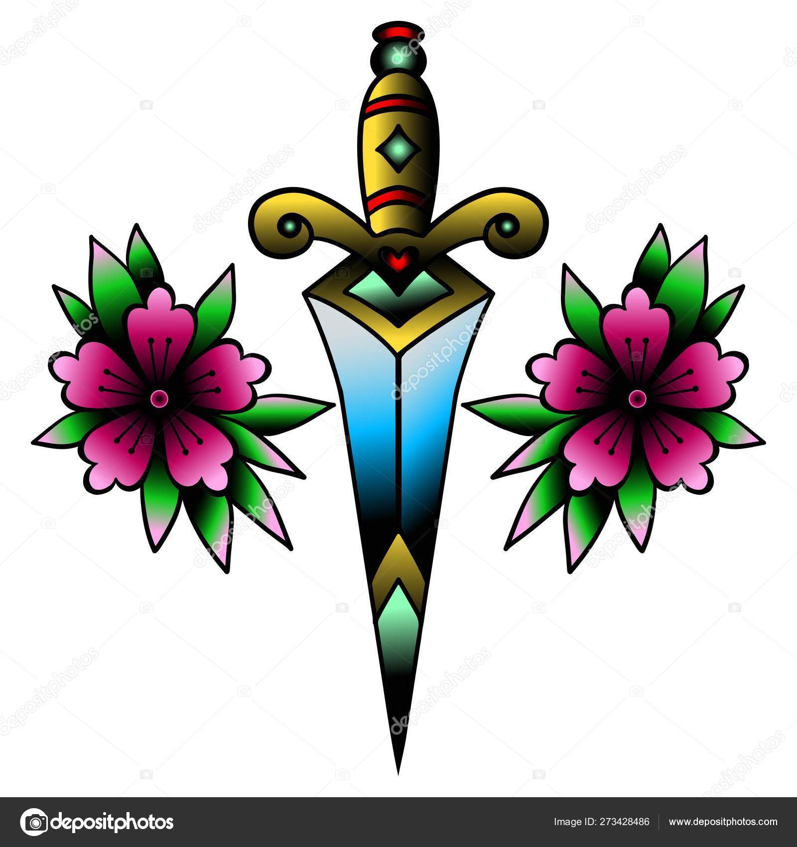 Dagger And Flower Tattoo | Best Flower Site