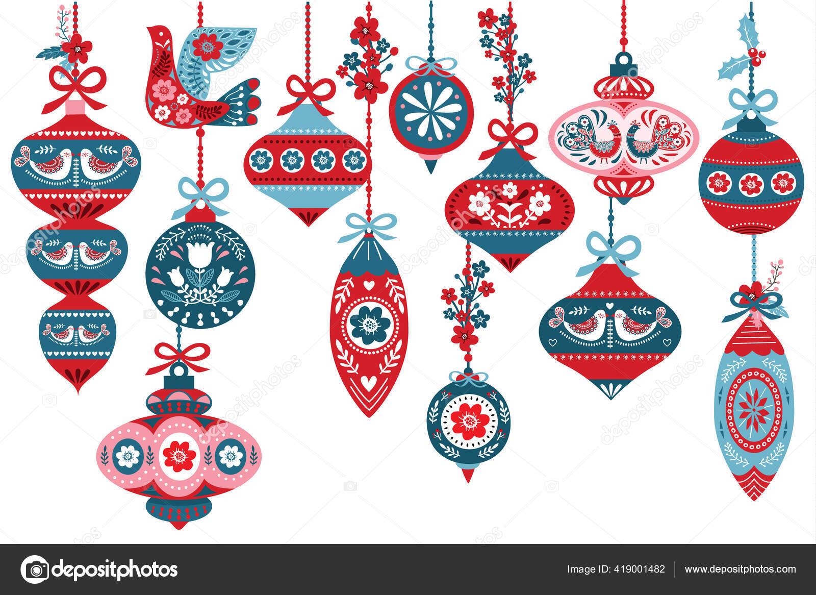 Vintage Christmas Ornament Clipart