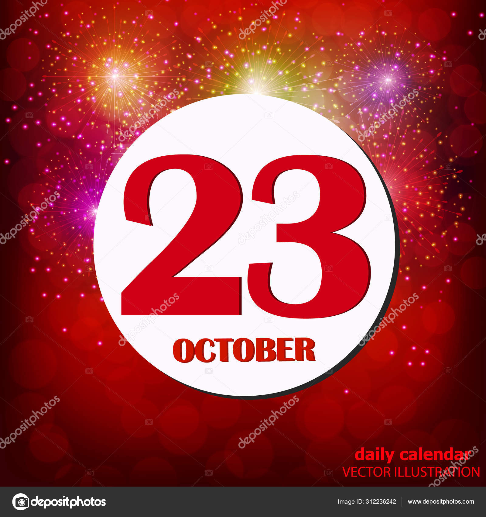 October 23 icon. For planning important day. Vector iIllustration Stock ...