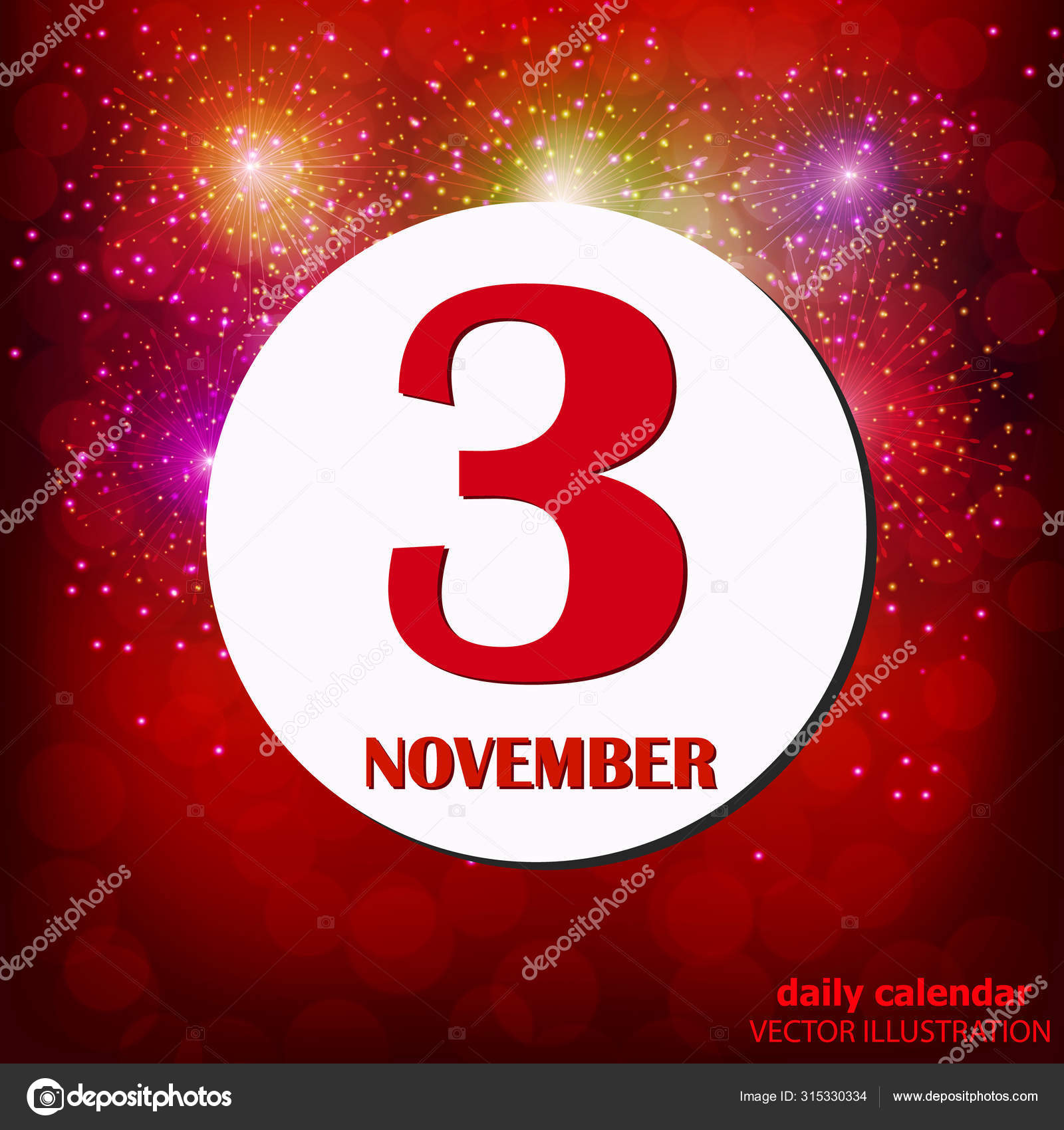November 3 icon. For planning important day. Vector iIlustration Stock ...