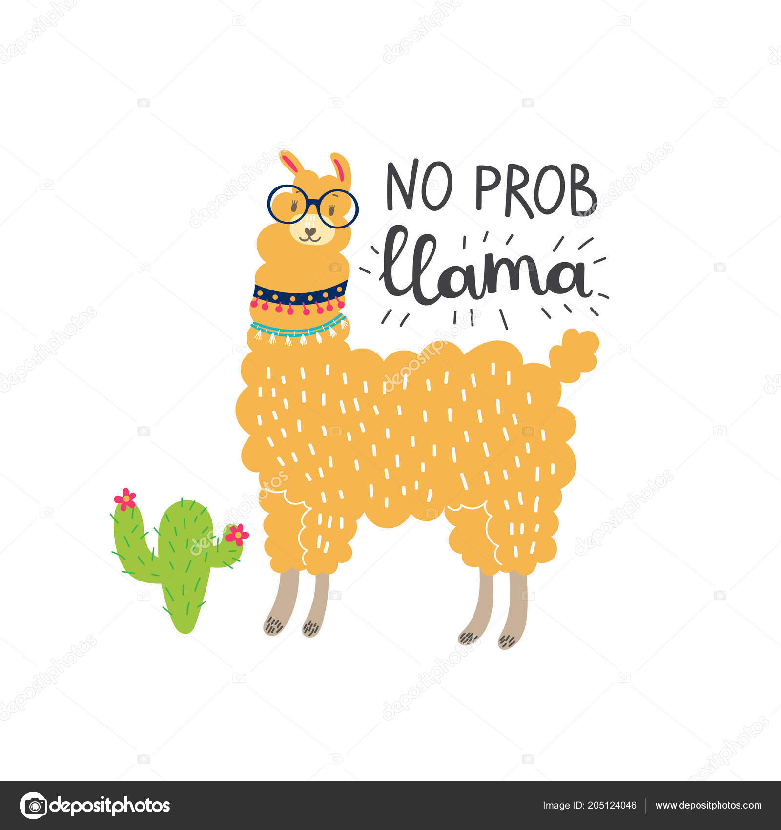 Prob Llama Motivational Quote Llama Cactus Vector Illustration — Stock ... Prob Llama Motivational Quote Llama Cactus Vector Illustration — Stock ...
