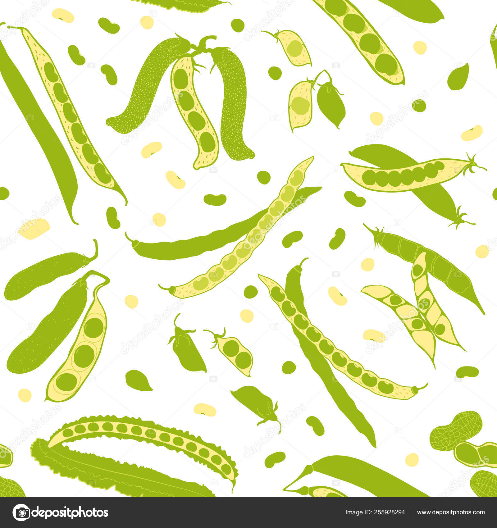 Seamless Pattern Bean Crop Patterns White Background Peas Beans Lentils ...