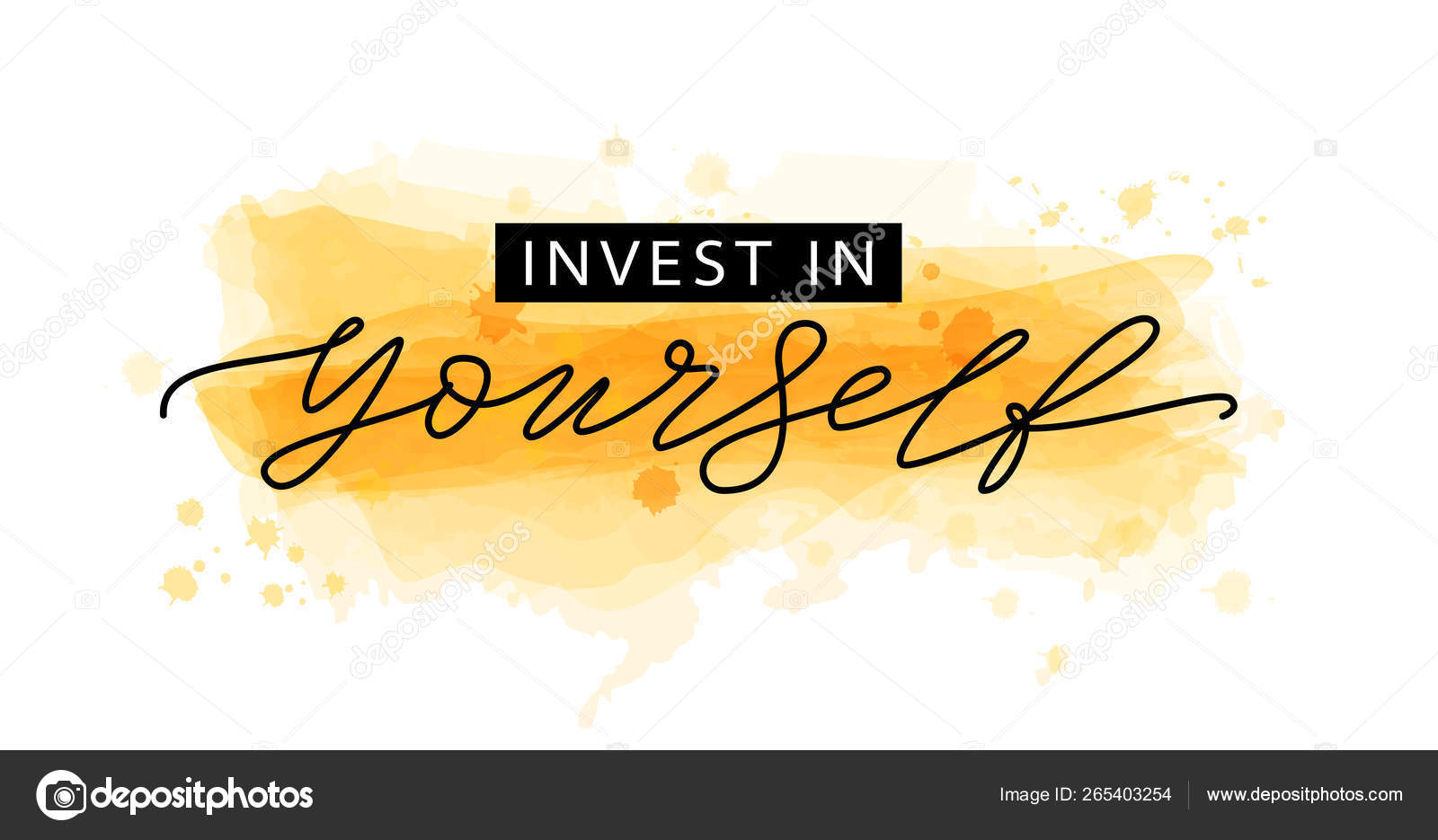 Invest In Yourself Motivation Quote Modern Calligraphy Text Invest In