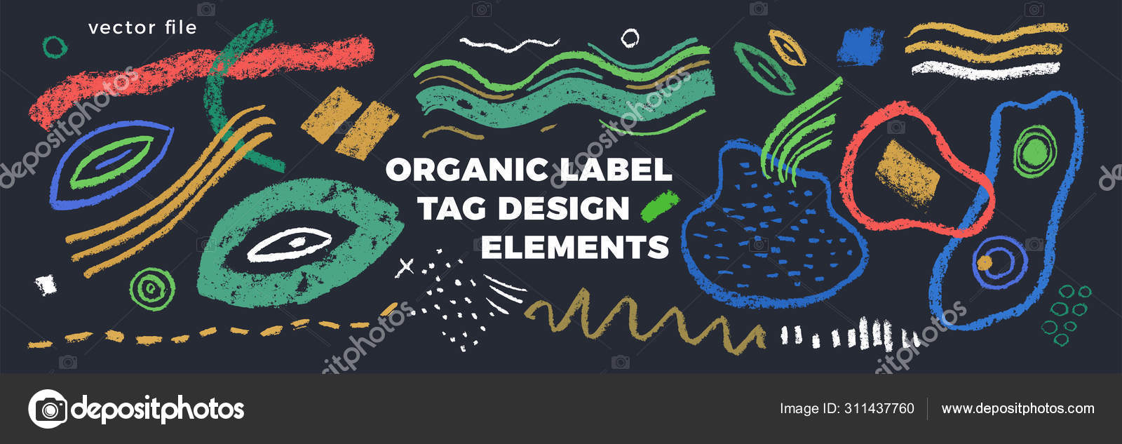 Organic Label Tag Elements White Background Vector Vegan Icons Nature ...