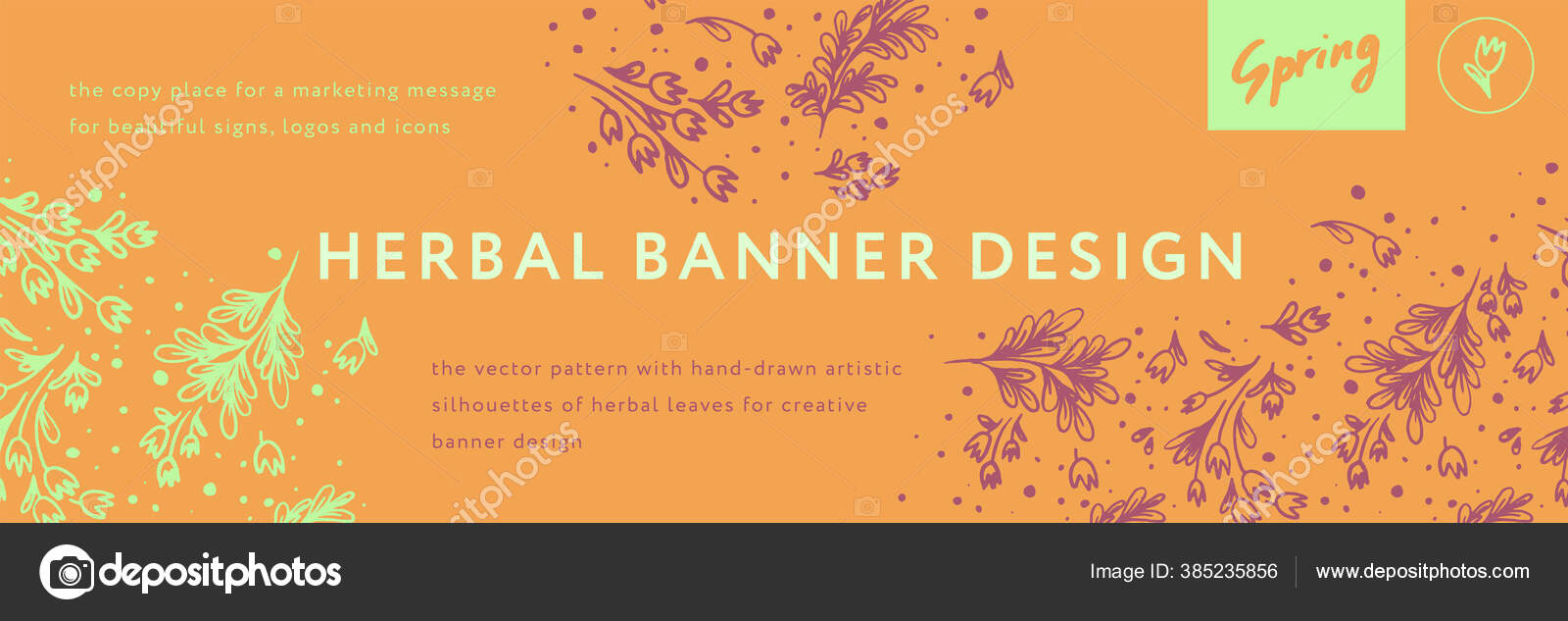 Vector Natural Banner Template Flowers Pattern Tulips Decoration Floral ...