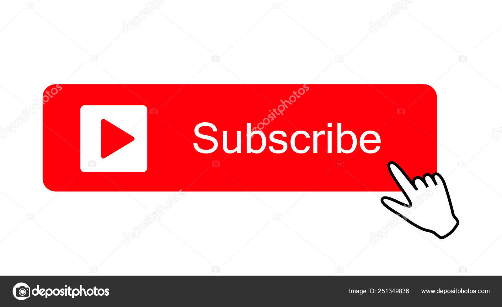 Subscribe button color with hand Stock Vector Image by ©Illizium #251349836