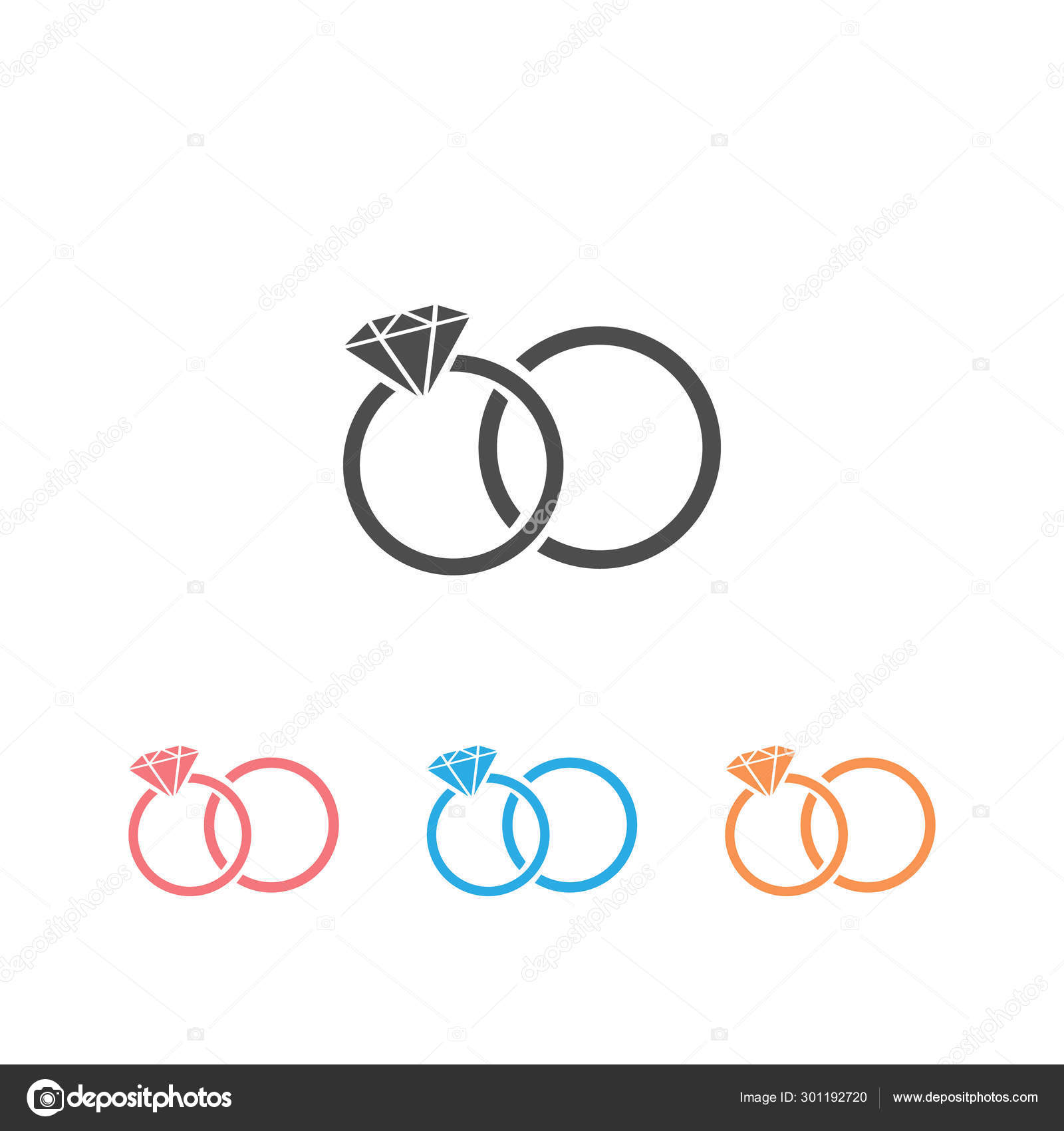 Rings icon set on white, vector Stock Vector Image by ©Illizium #301192720