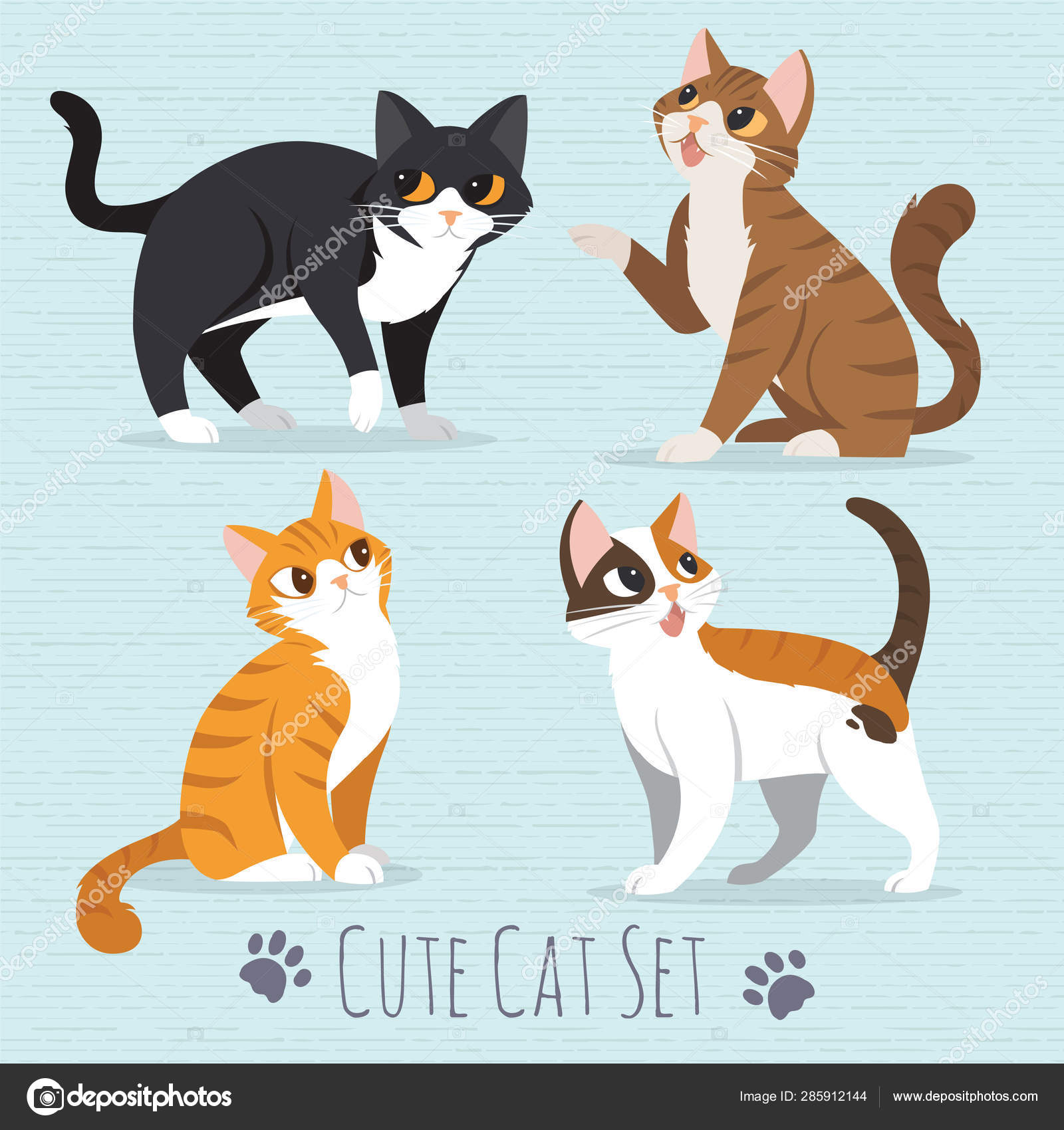 Süße Katze Karikatur Stock-Vektorbild von ©puaypuayzaa 285912144