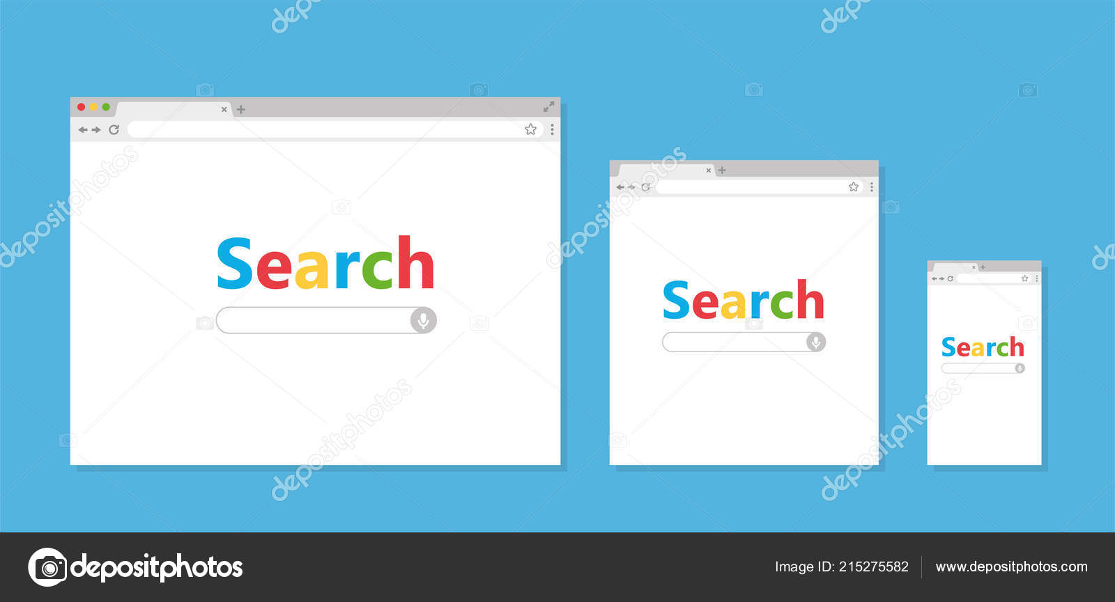 Flat Style Set Browser Window Search Bar Stock Vector Stock Vector Image by ©Comauthor #215275582