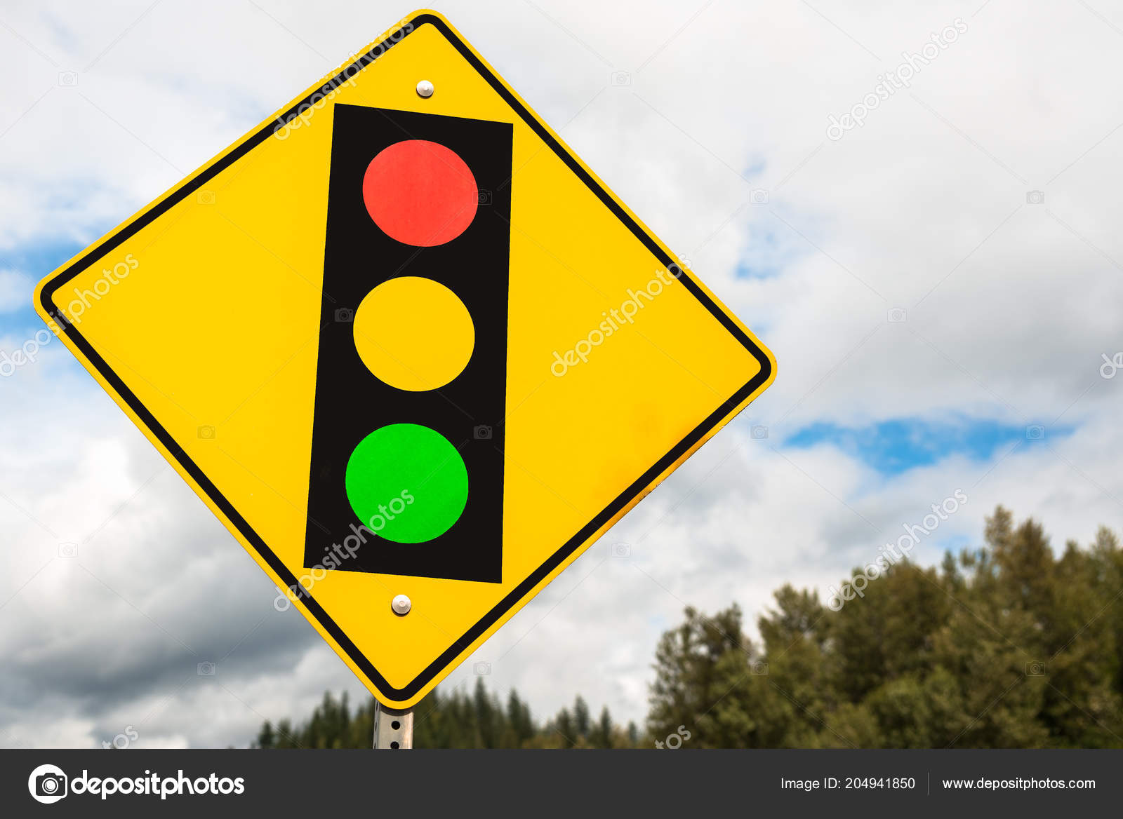 Stop Light Ahead Sign
