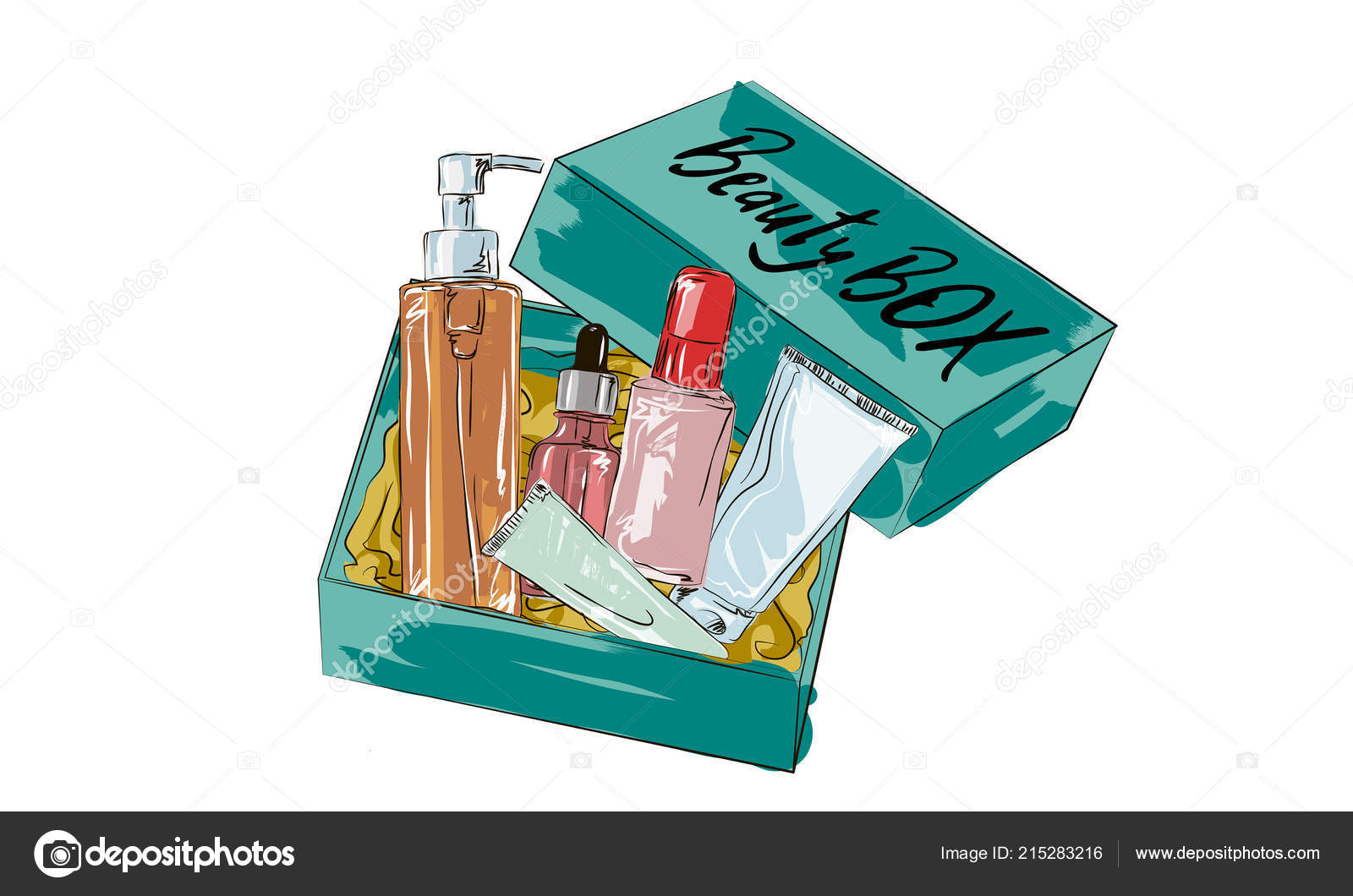 Cosmetics Box Isolated White Photo Beautiful Greeting Flyer Poster View ...