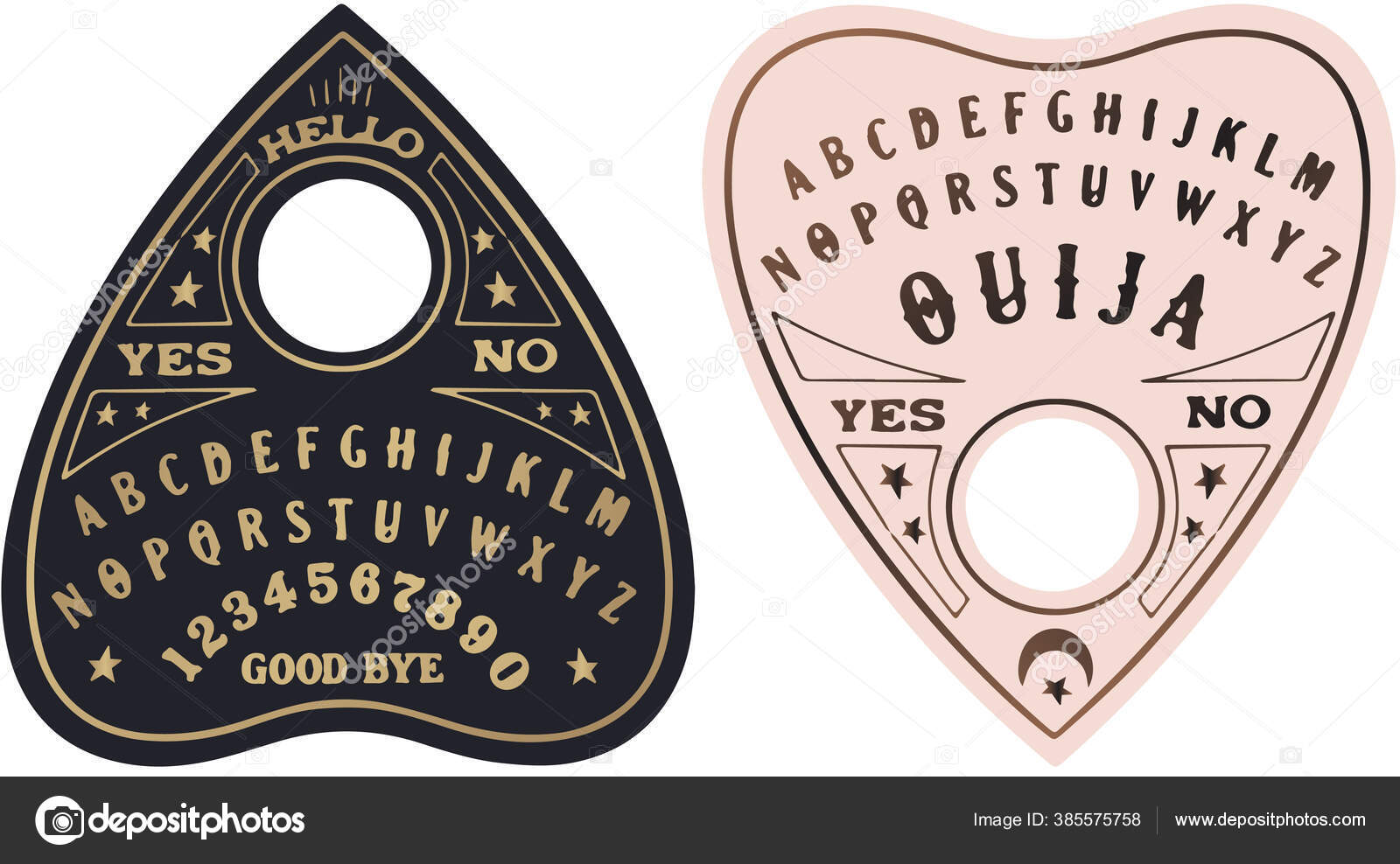 Ouija Planchette Eye Providence Line Art Vector Illustration Isolated ...