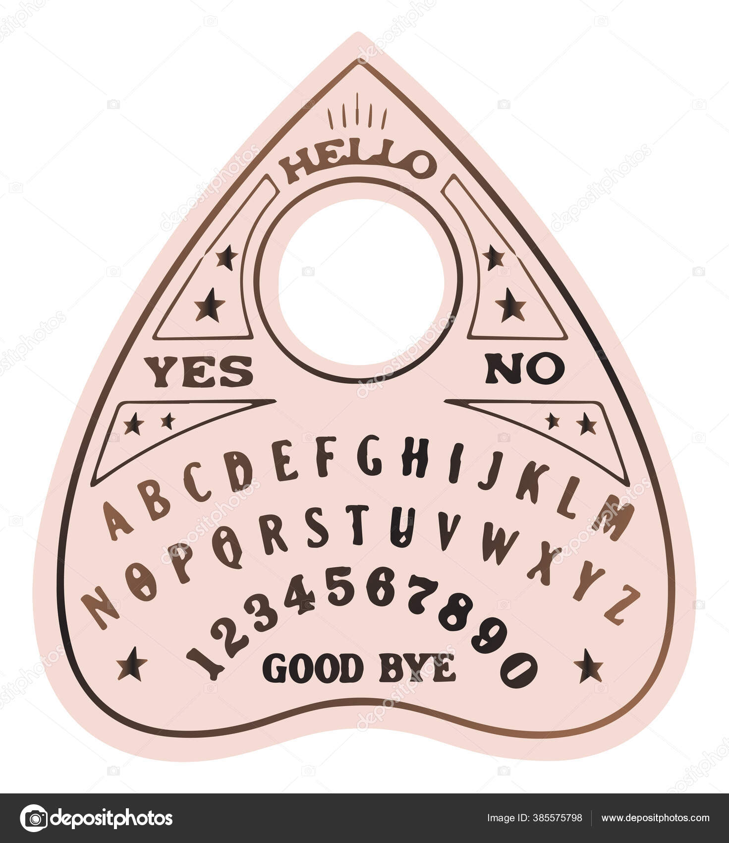 Ouija Planchette Eye Providence Line Art Vector Illustration Isolated ...