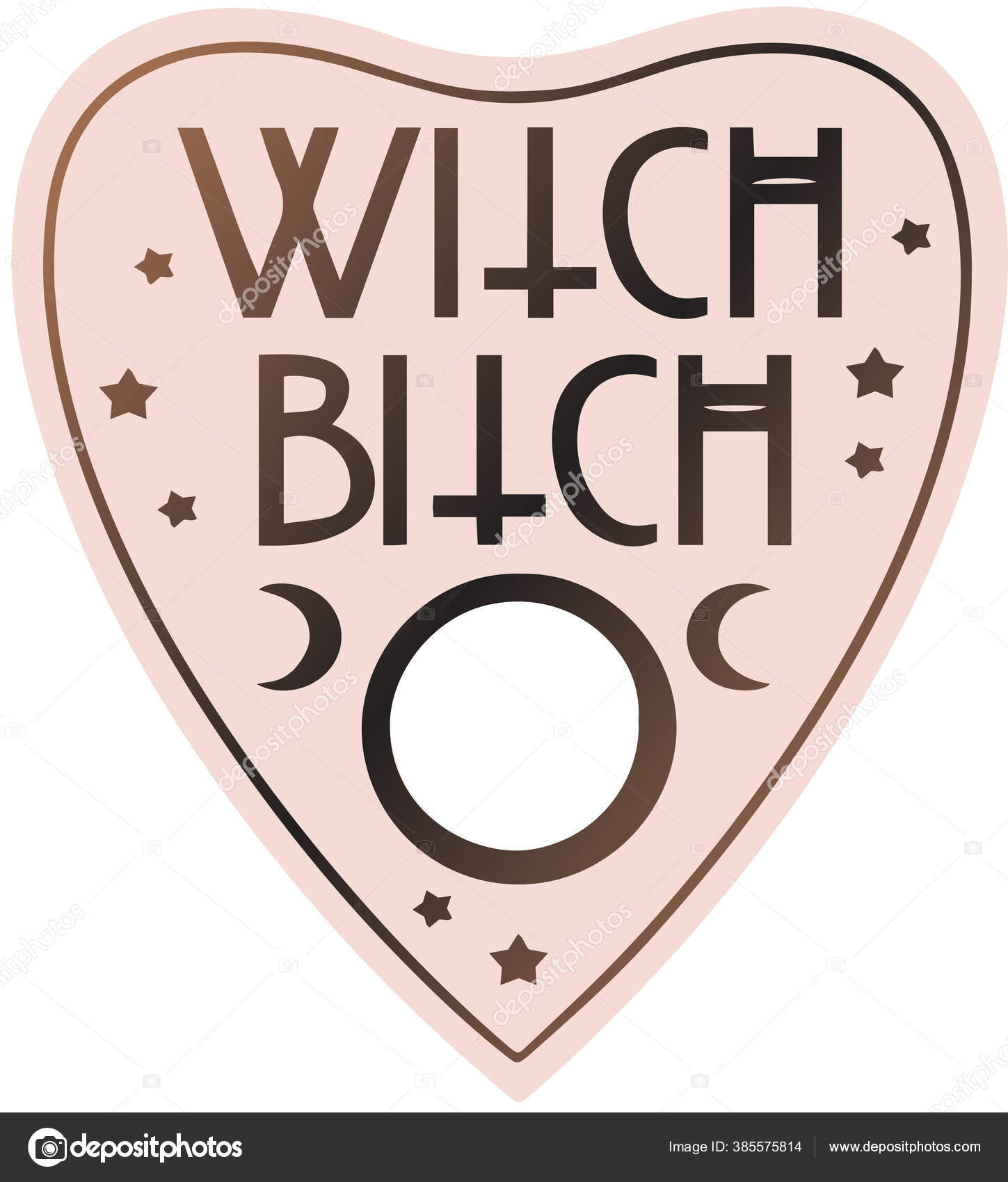 Ouija Planchette Eye Providence Line Art Vector Illustration Isolated ...