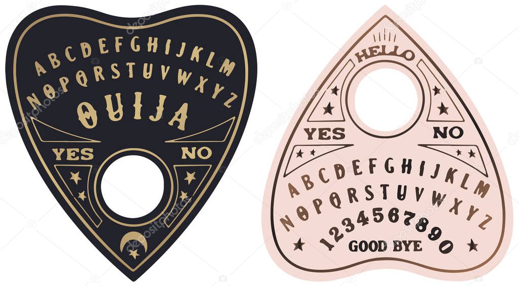 Ouija planchette con ojo de providencia línea de arte, ilustración ...
