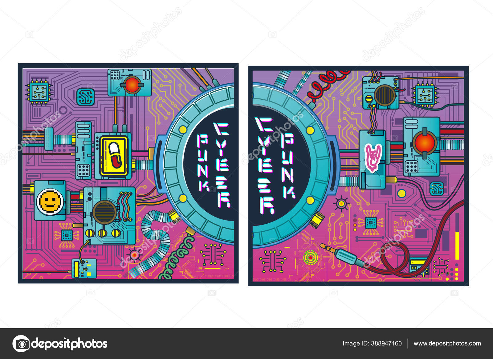 Futuristic Poster Retro Games Elements Tech Abstract Poster Template ...