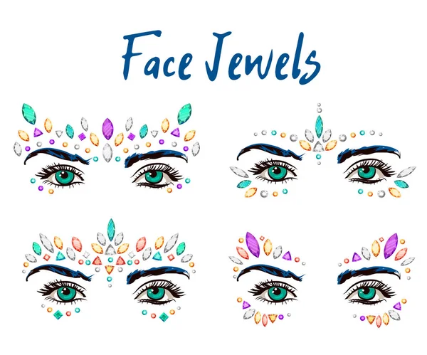 Sparkles Crystals Finished Face Jewelry Stock Vector Image by ©SamsonFM ...