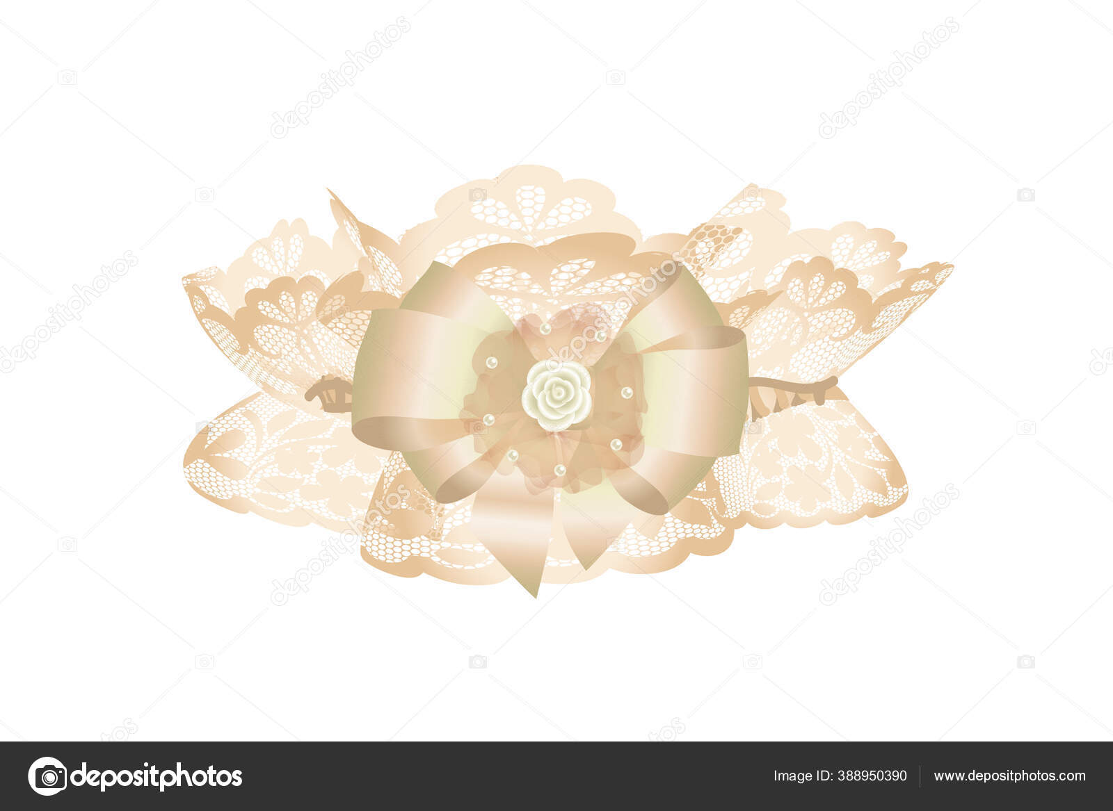 Icon Lace Wedding Garter Bride Wedding Lace Garter Bows Pearls Stock ...