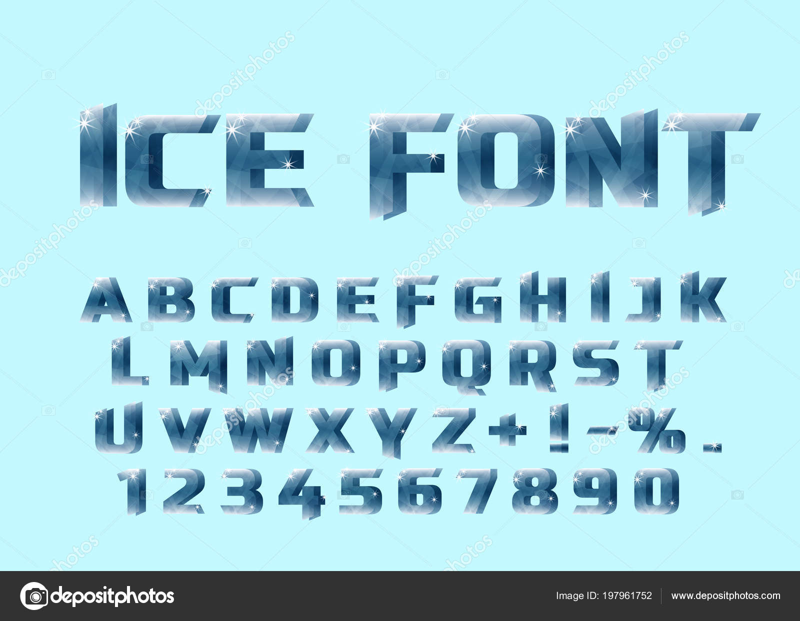 Ice font. Ice letters and numerical. Stock Vector Image by ©RoneDya ...