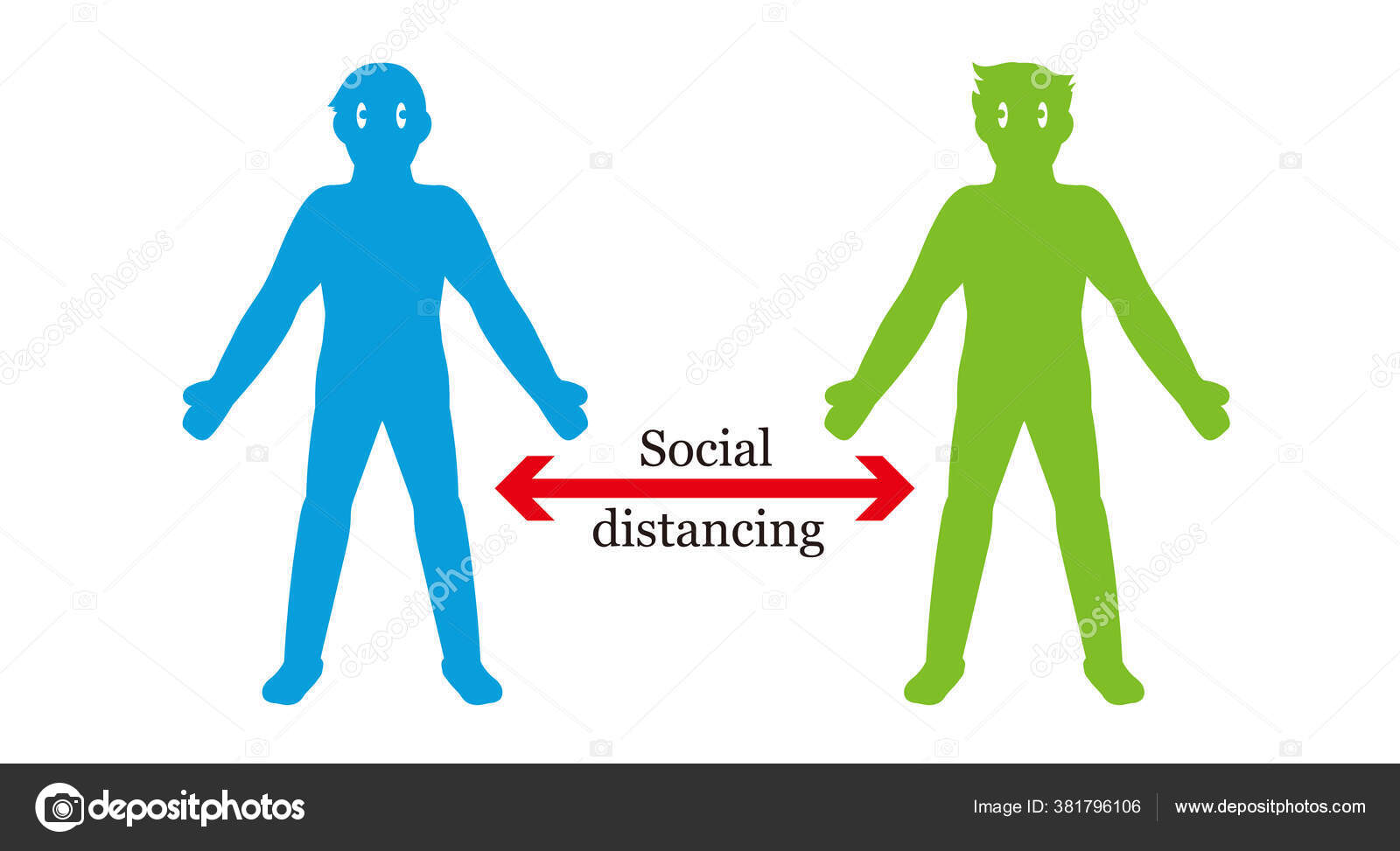 Social Distancing Image Distance People — Stock Vector © Kayocci #381796106