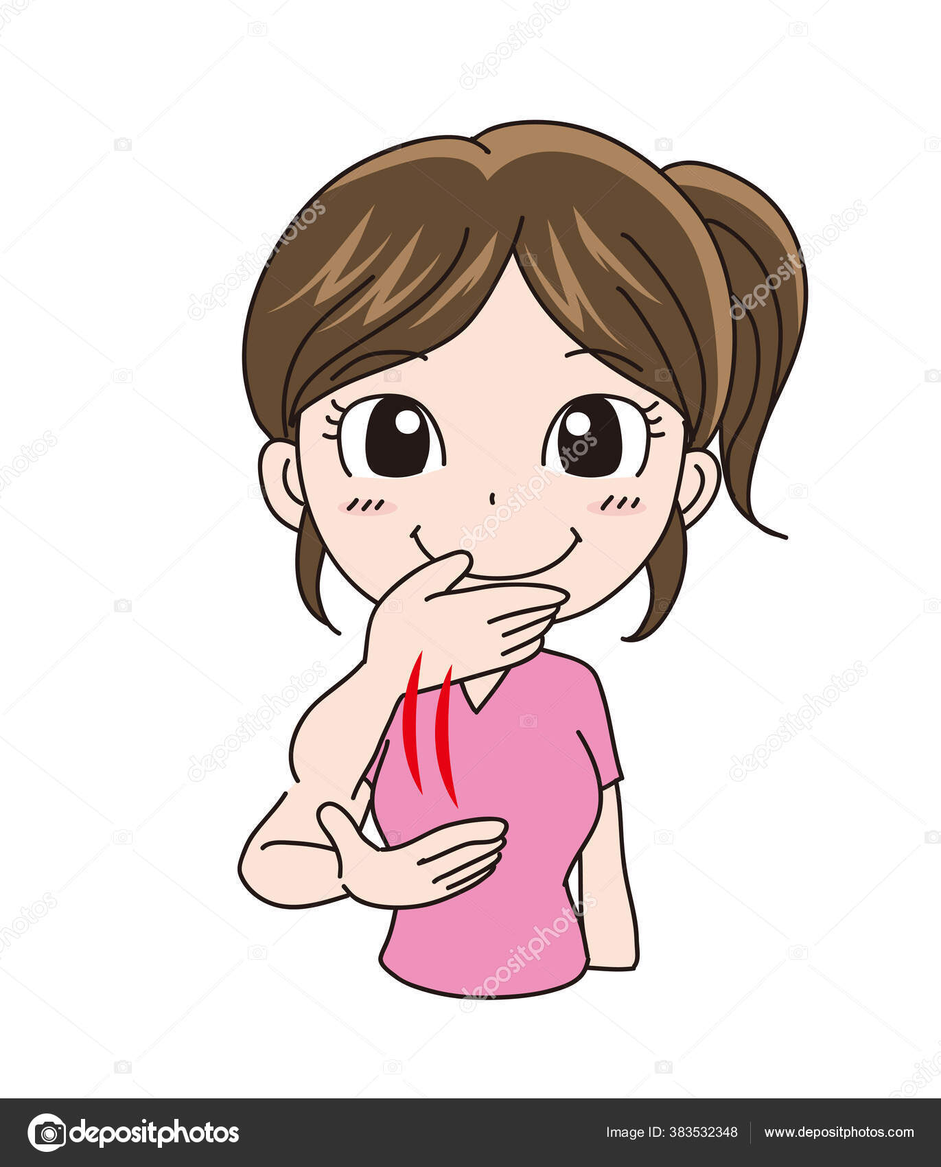 Lengua Signos Internacional Gracias Mujer Vector de stock #383532348 de ...