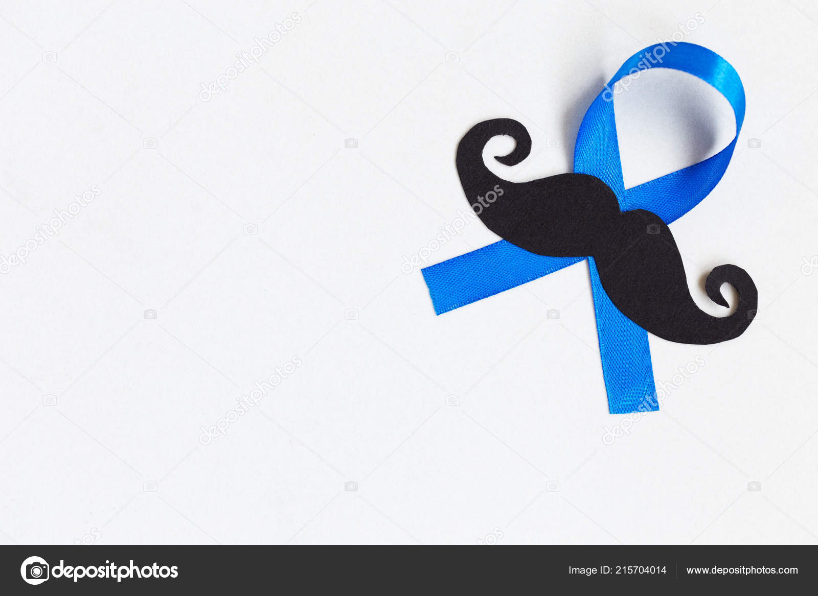 Modèle Moustache Avec Ruban Bleu Symbole Concept Movember Cancer ...