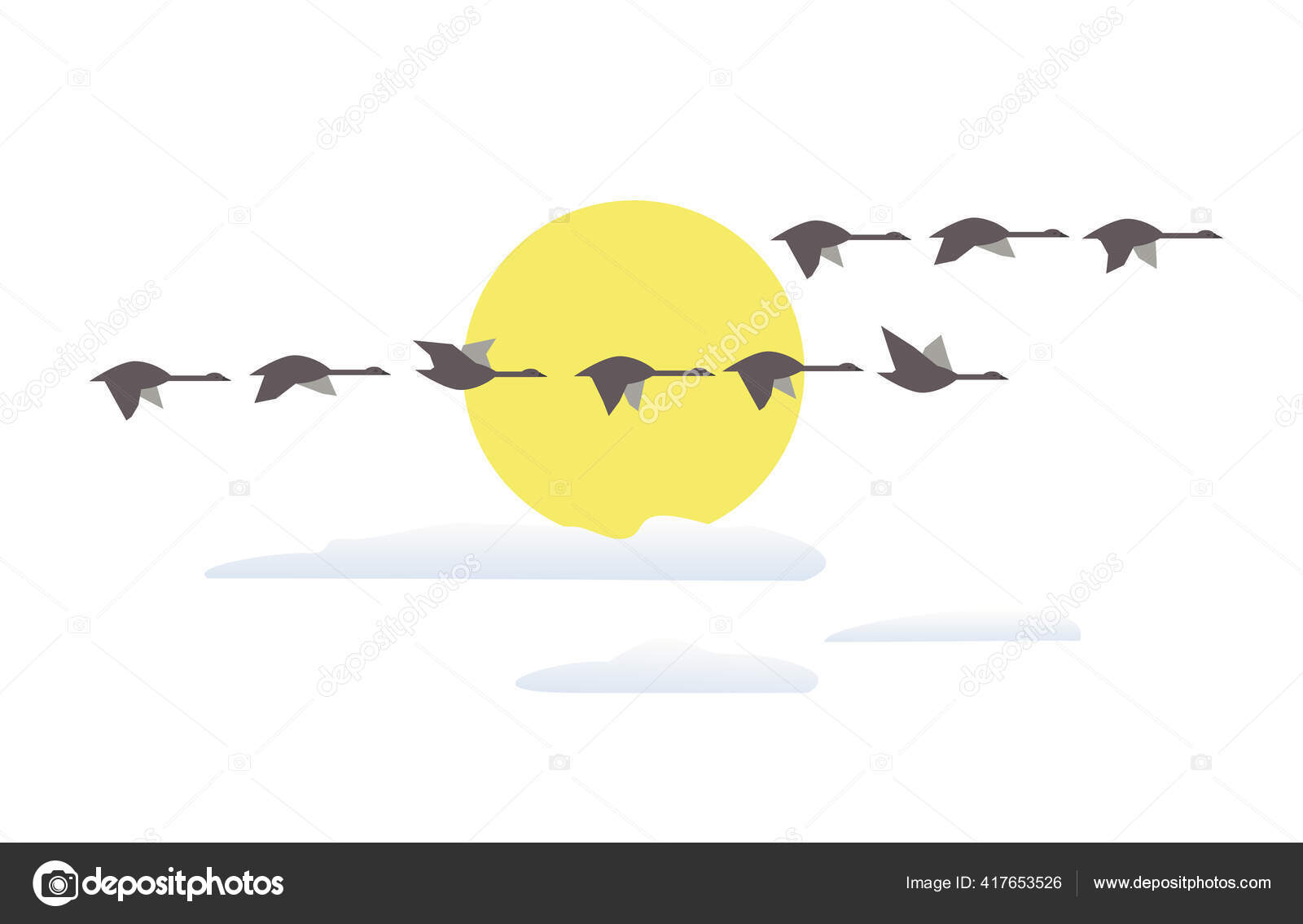 Cartoon Geese Flying