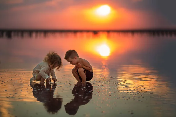 Happy children sunset Stock Photos, Royalty Free Happy children sunset ...