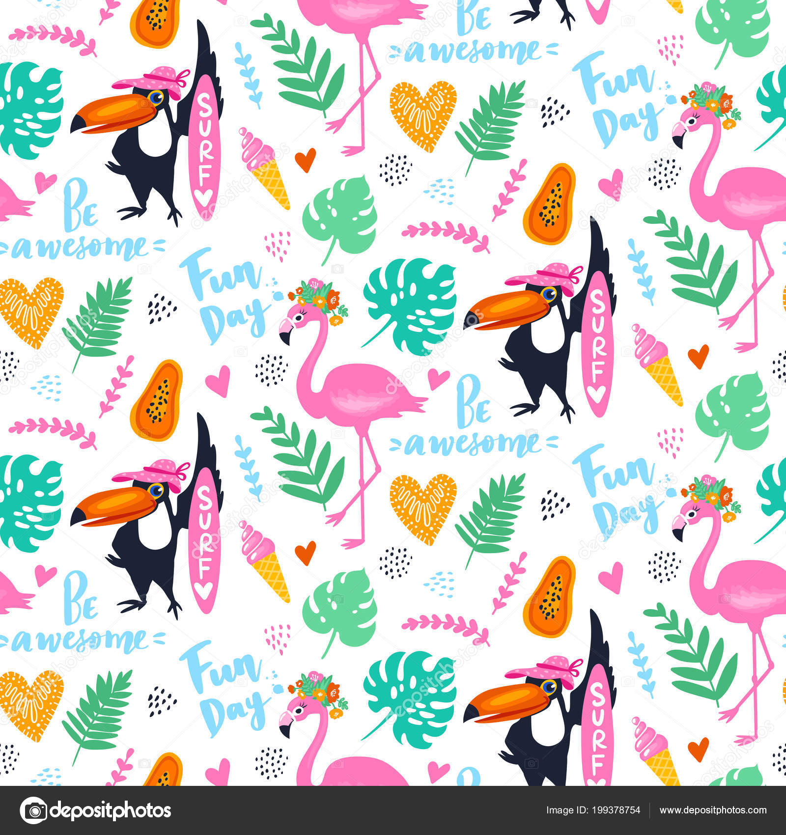 Flamingo Fun Printable Pattern