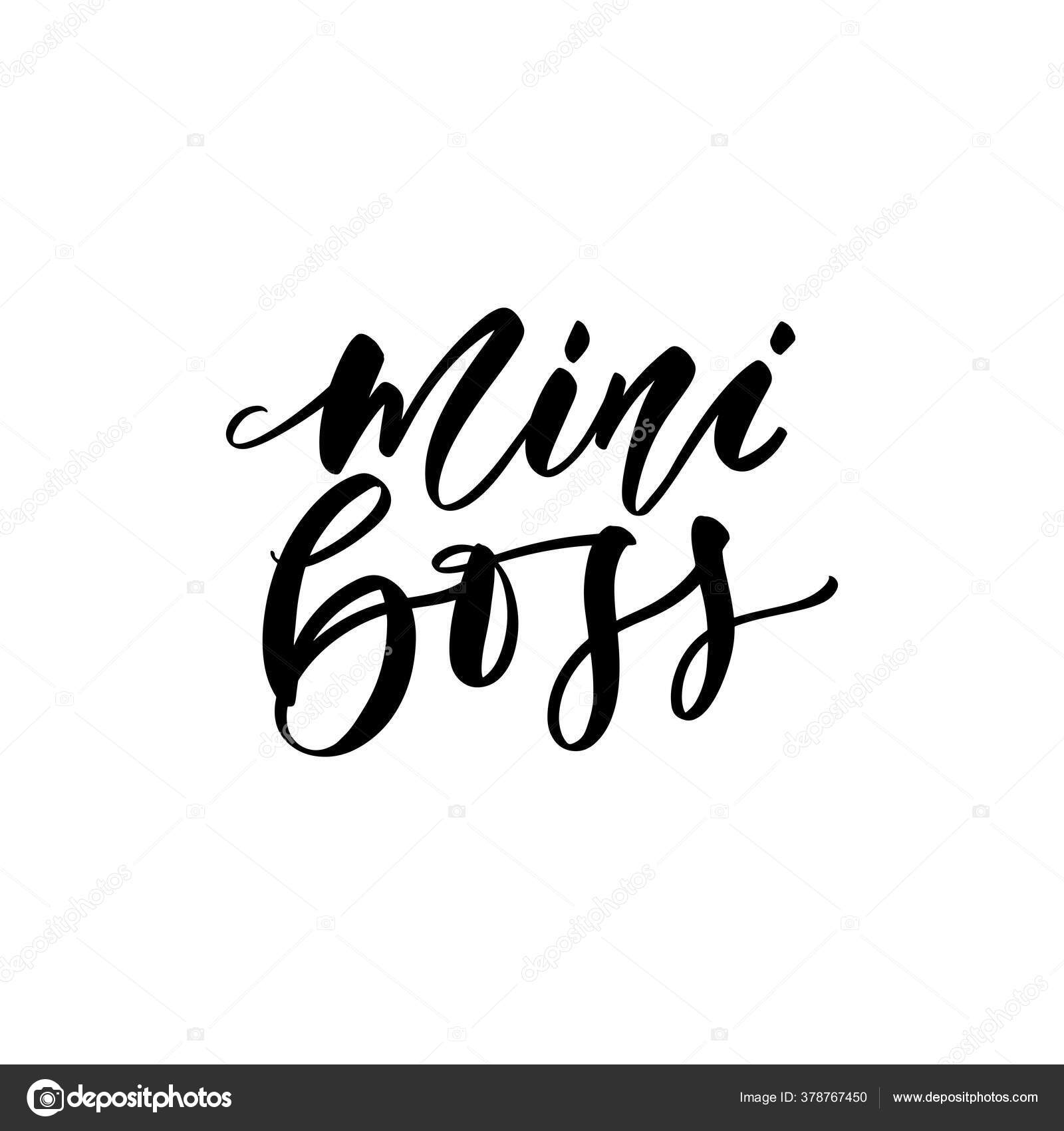 Little Boss vector golden Hand lettering quote with queen crown ...