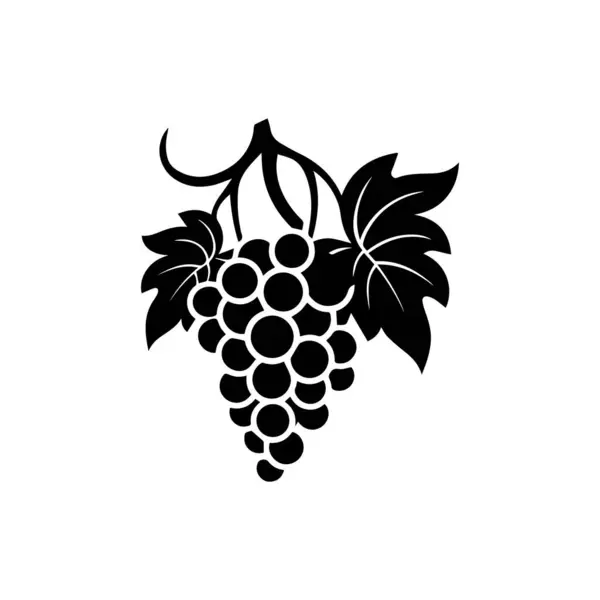 Grape Icon Black White Background Design Silhouette Style Vector ...