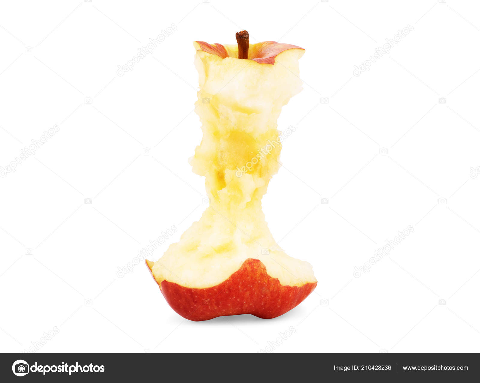 Red Apple Missing Bite Isolated White Background — Stock Photo ...