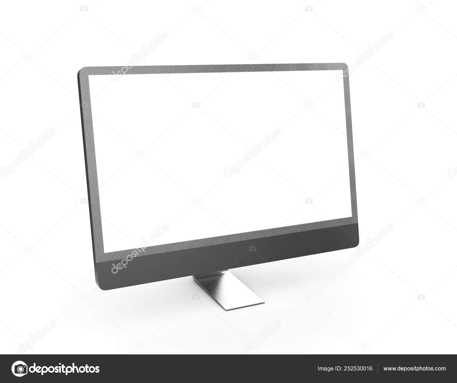 3d rendering black monitor isolated on white background — Stock Photo ...